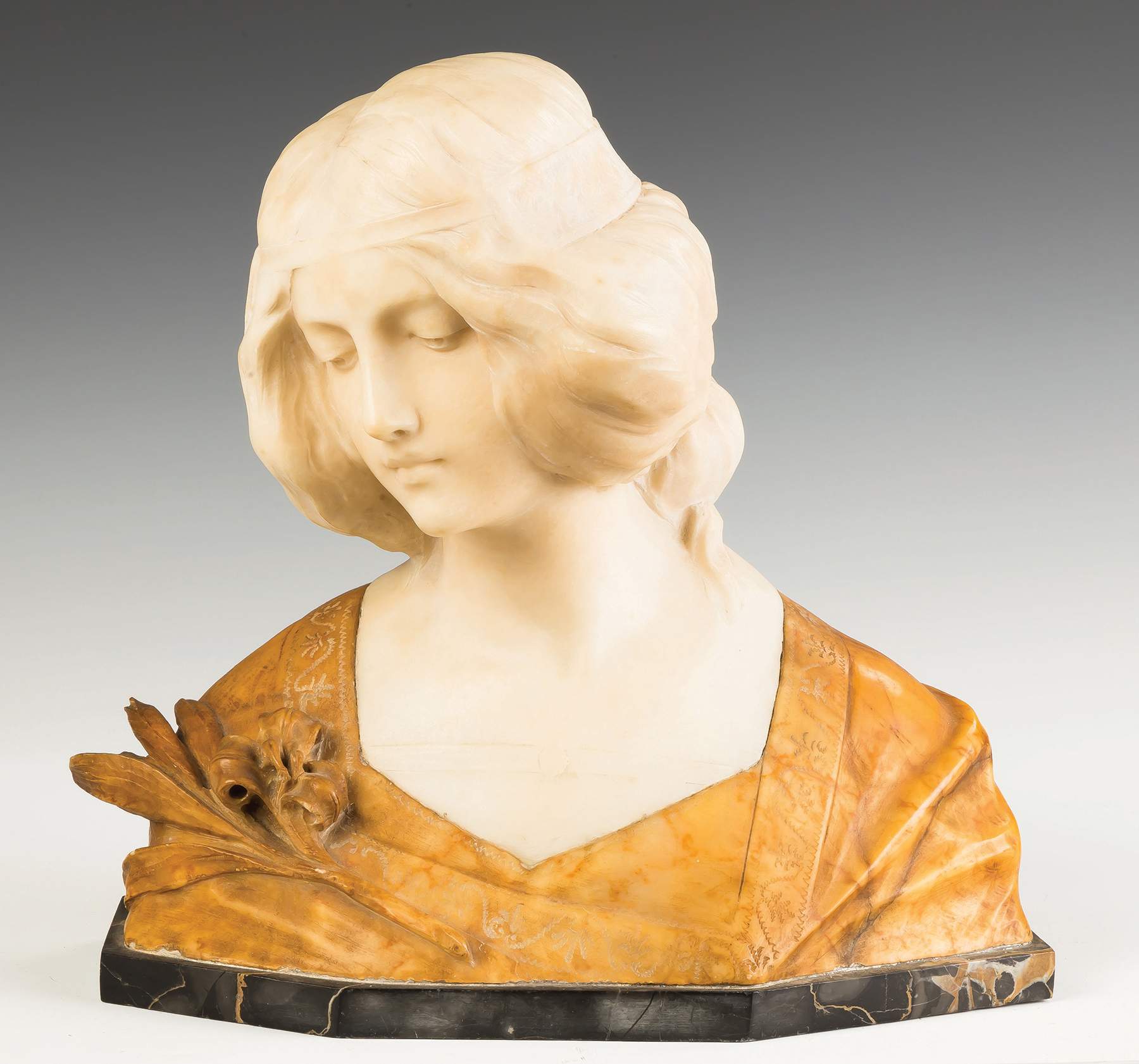 Alabaster Bust of a Young Lady | Cottone Auctions