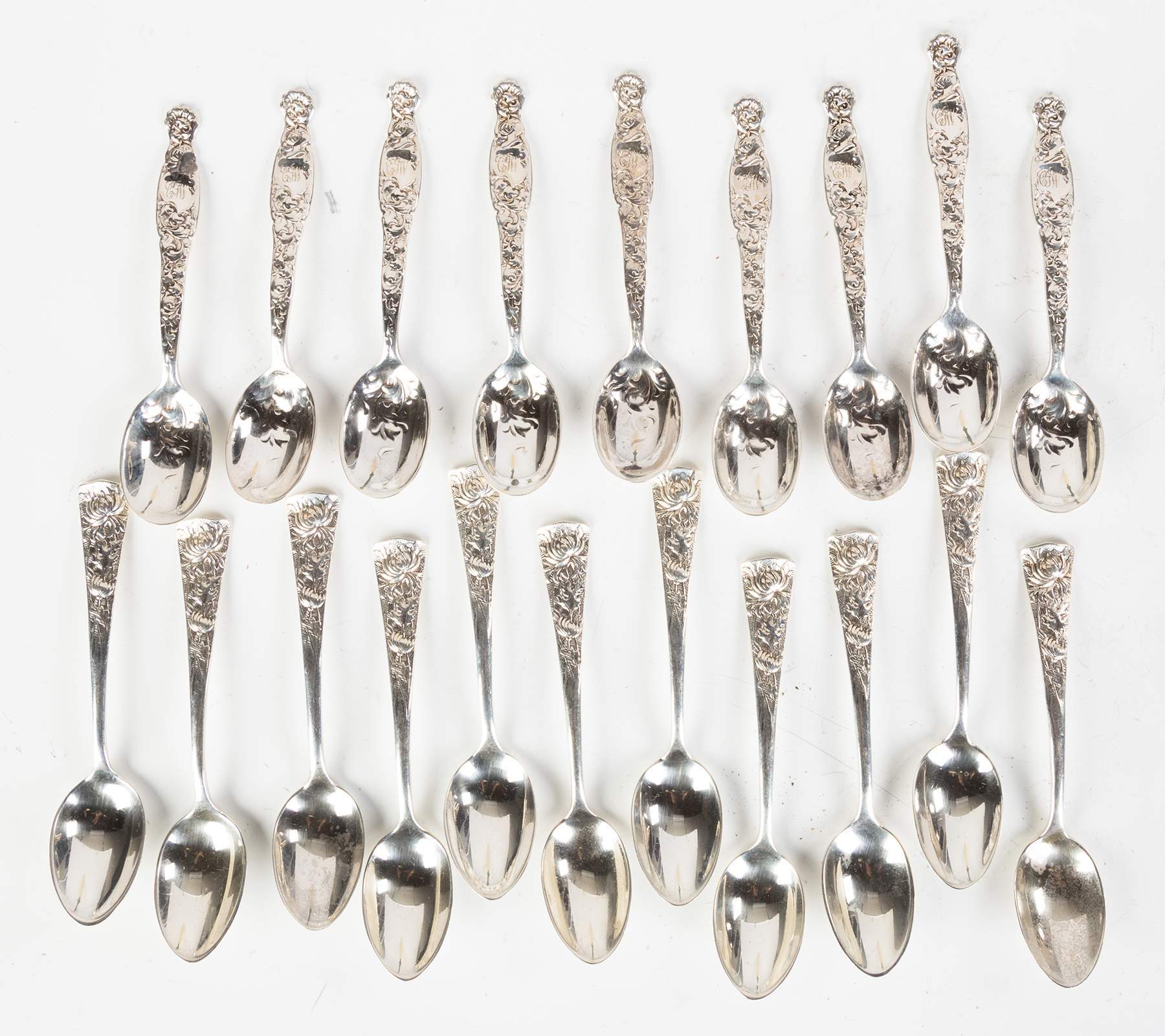 Sterling Silver Floral Demitasse Spoons | Cottone Auctions