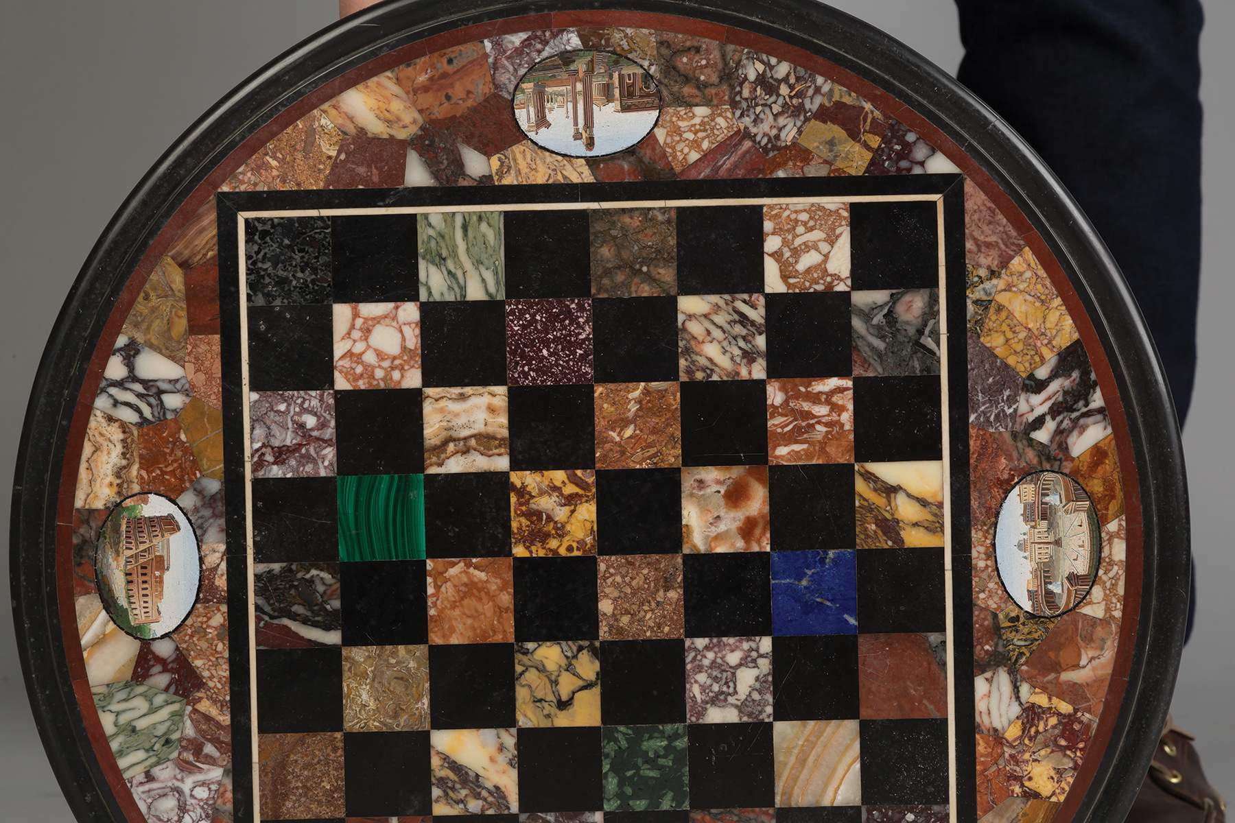 Micro Mosaic and Specimen Marble Checkerboard | Cottone Auctions