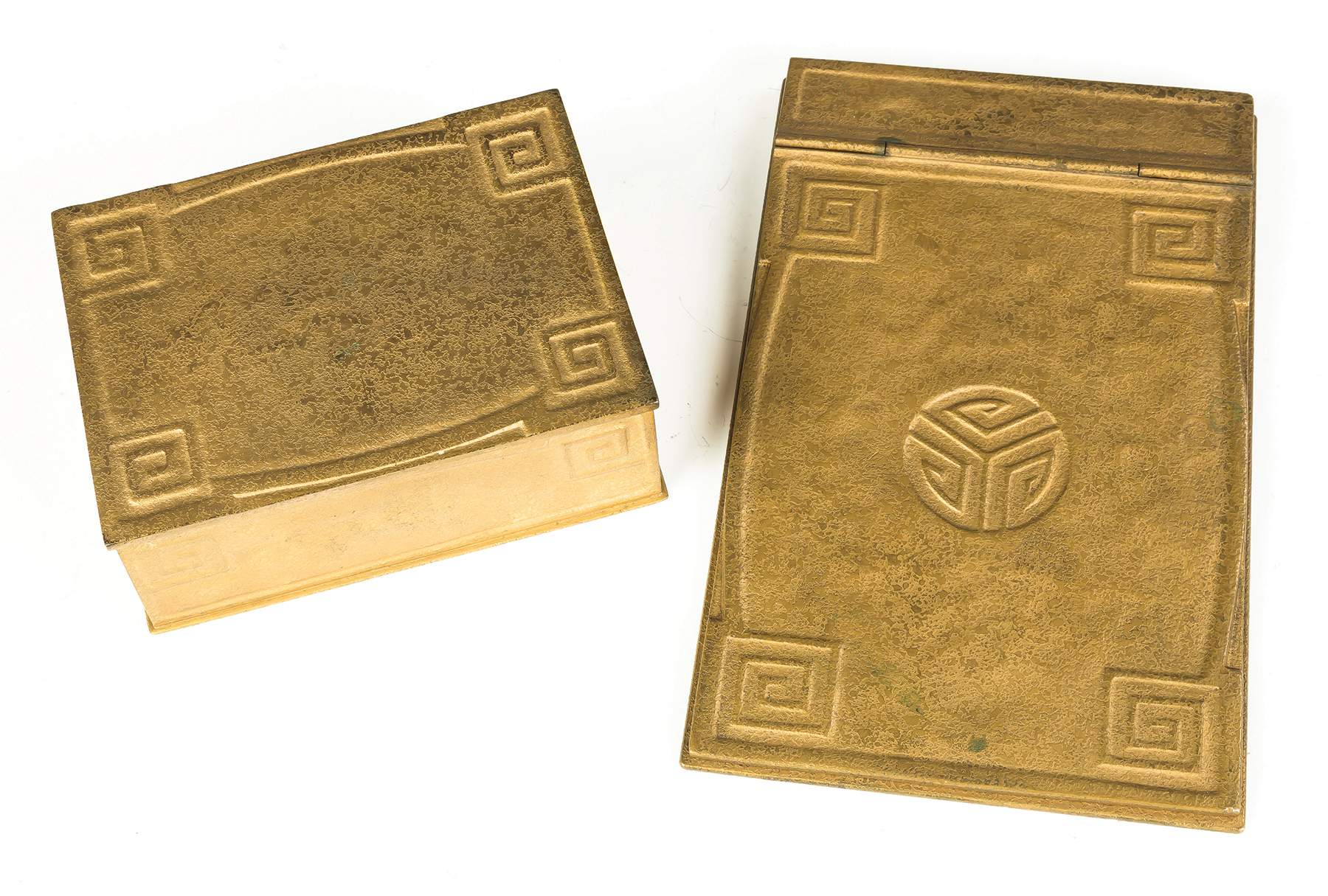 Tiffany Studios Covered Box and Notepad - Greek Key Design | Cottone ...
