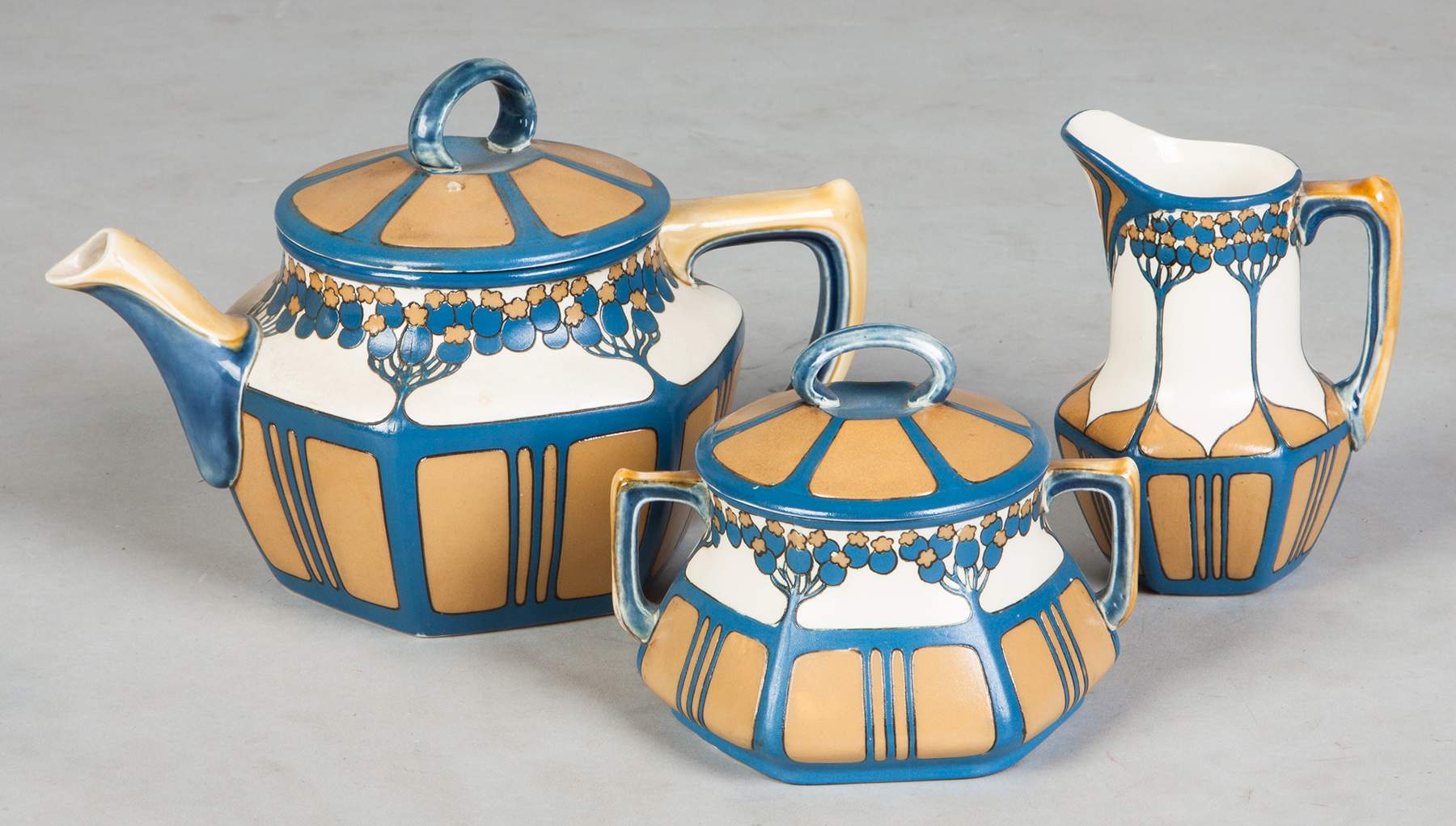 3 Piece Mettlach Tea Set | Cottone Auctions
