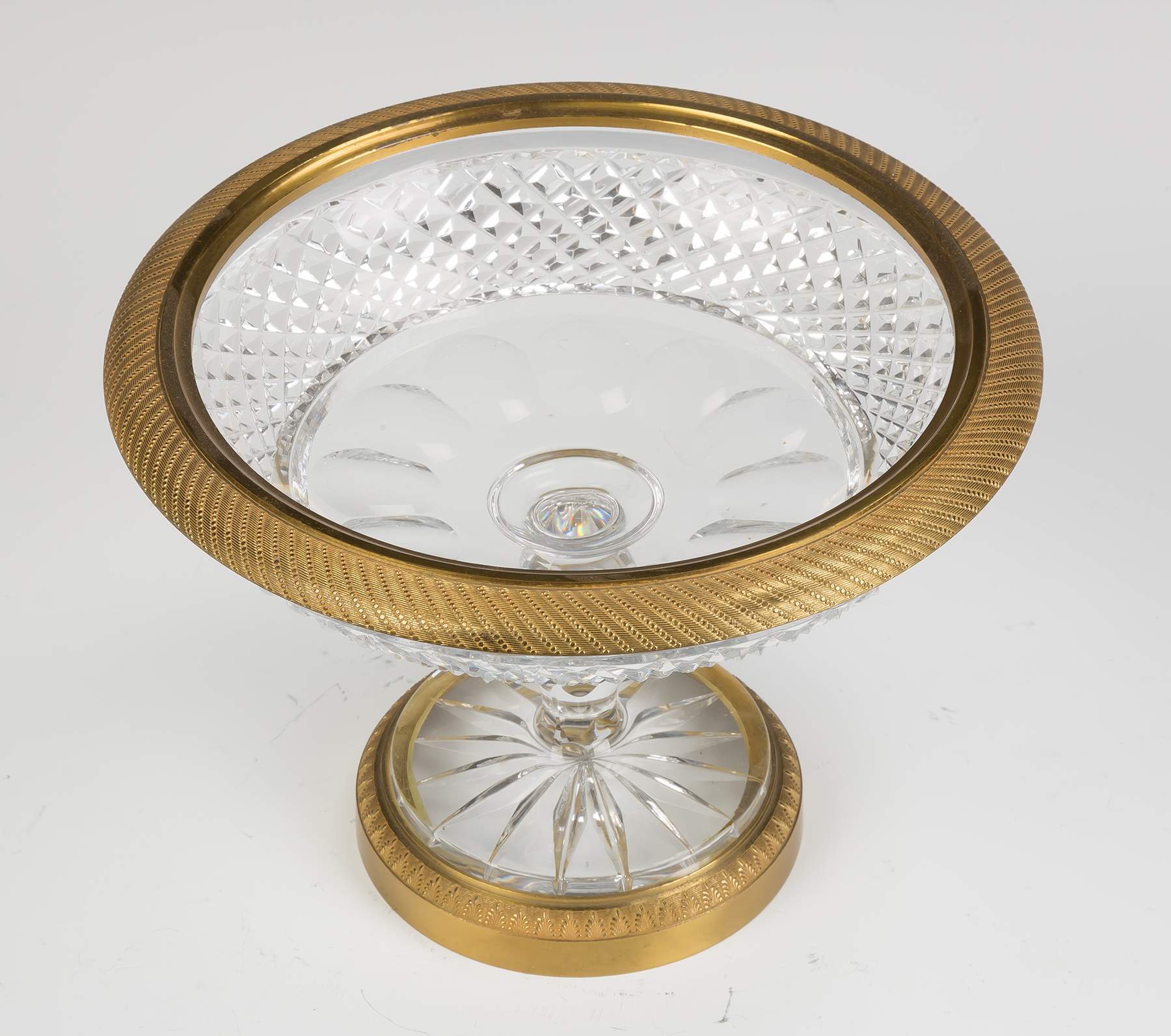 French Cut Glass & Gilt Bronze Compote | Cottone Auctions