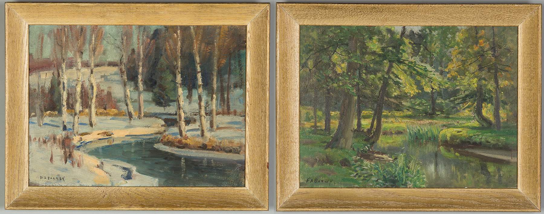 Frank A. Barney (American, 1862-1954) 2 Paintings | Cottone Auctions
