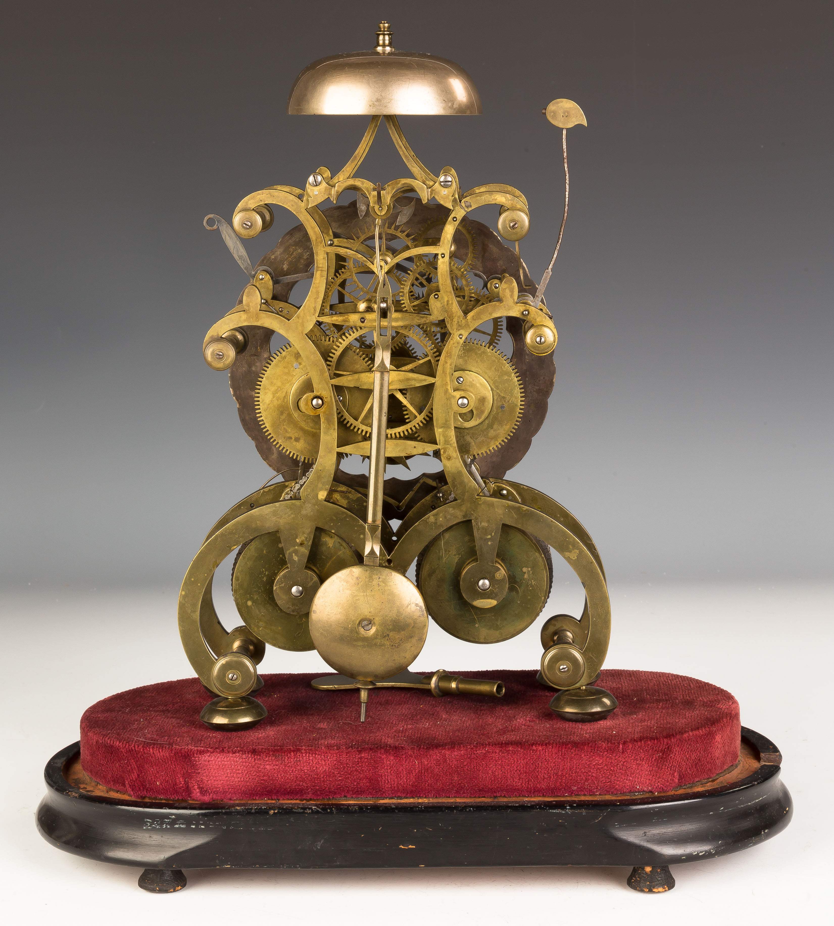 English Brass Skeleton Clock | Cottone Auctions
