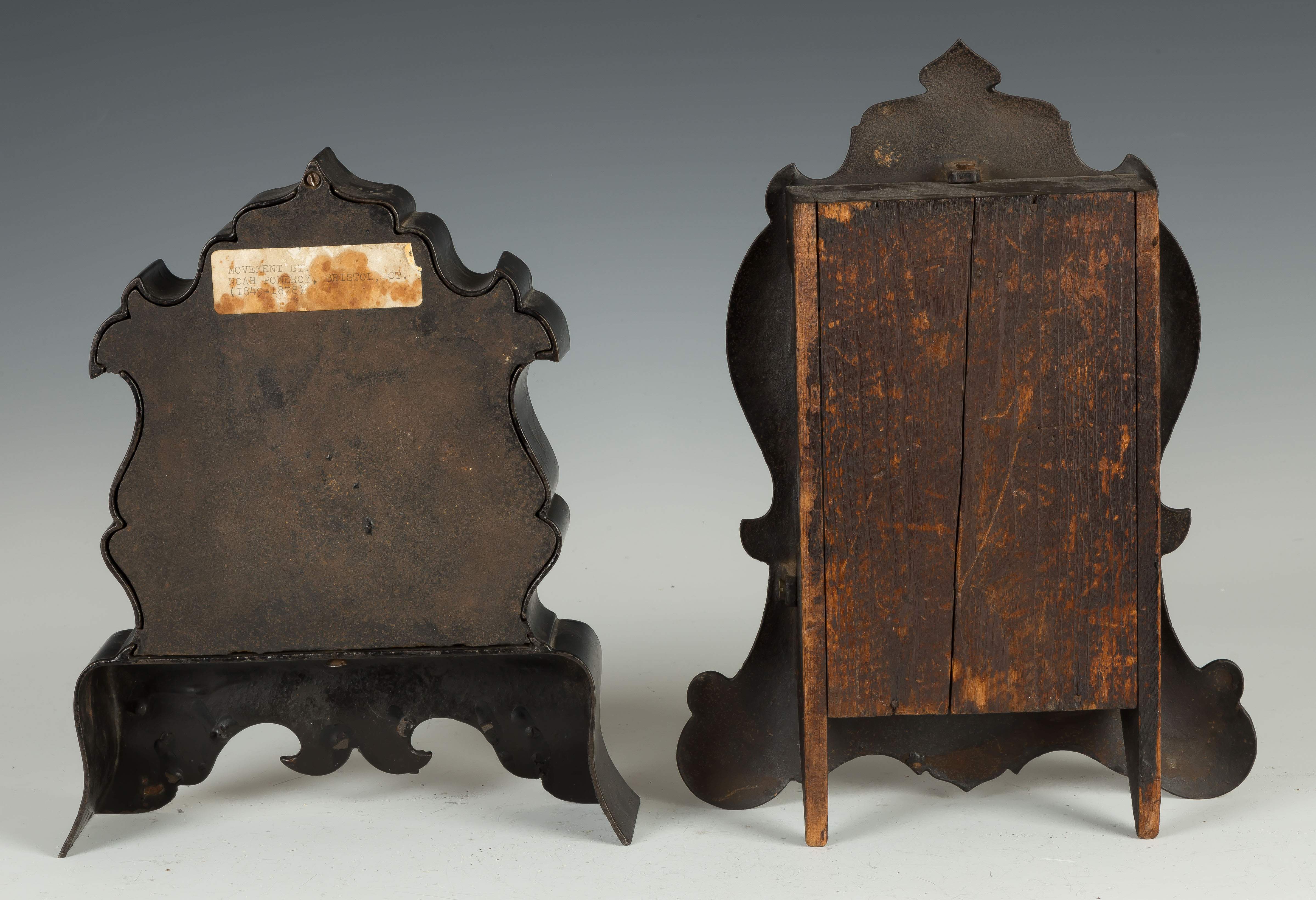 Two Terry Clock Co. Iron Front Shelf Clocks | Cottone Auctions