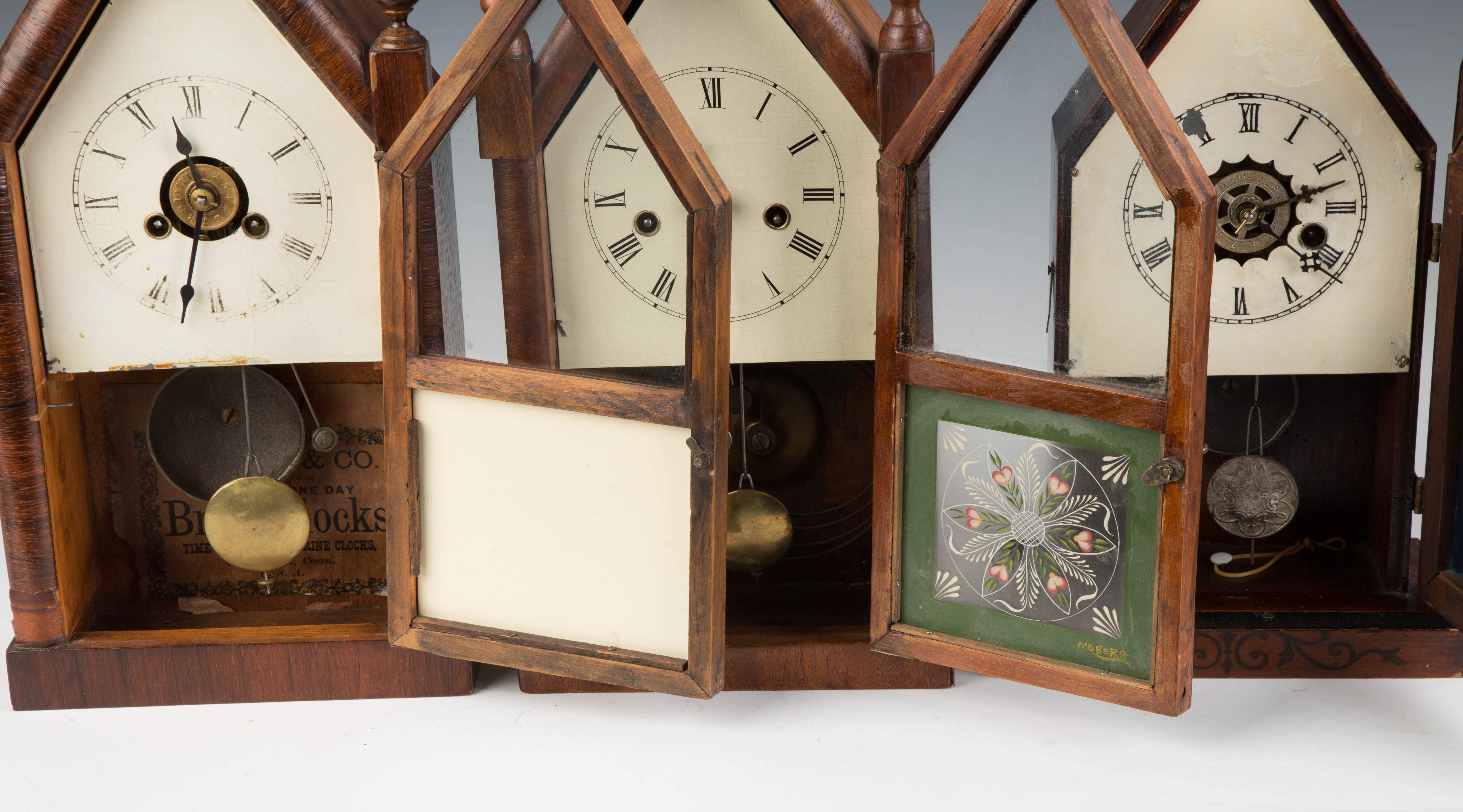 Three Miniature Steeple Shelf Clocks | Cottone Auctions