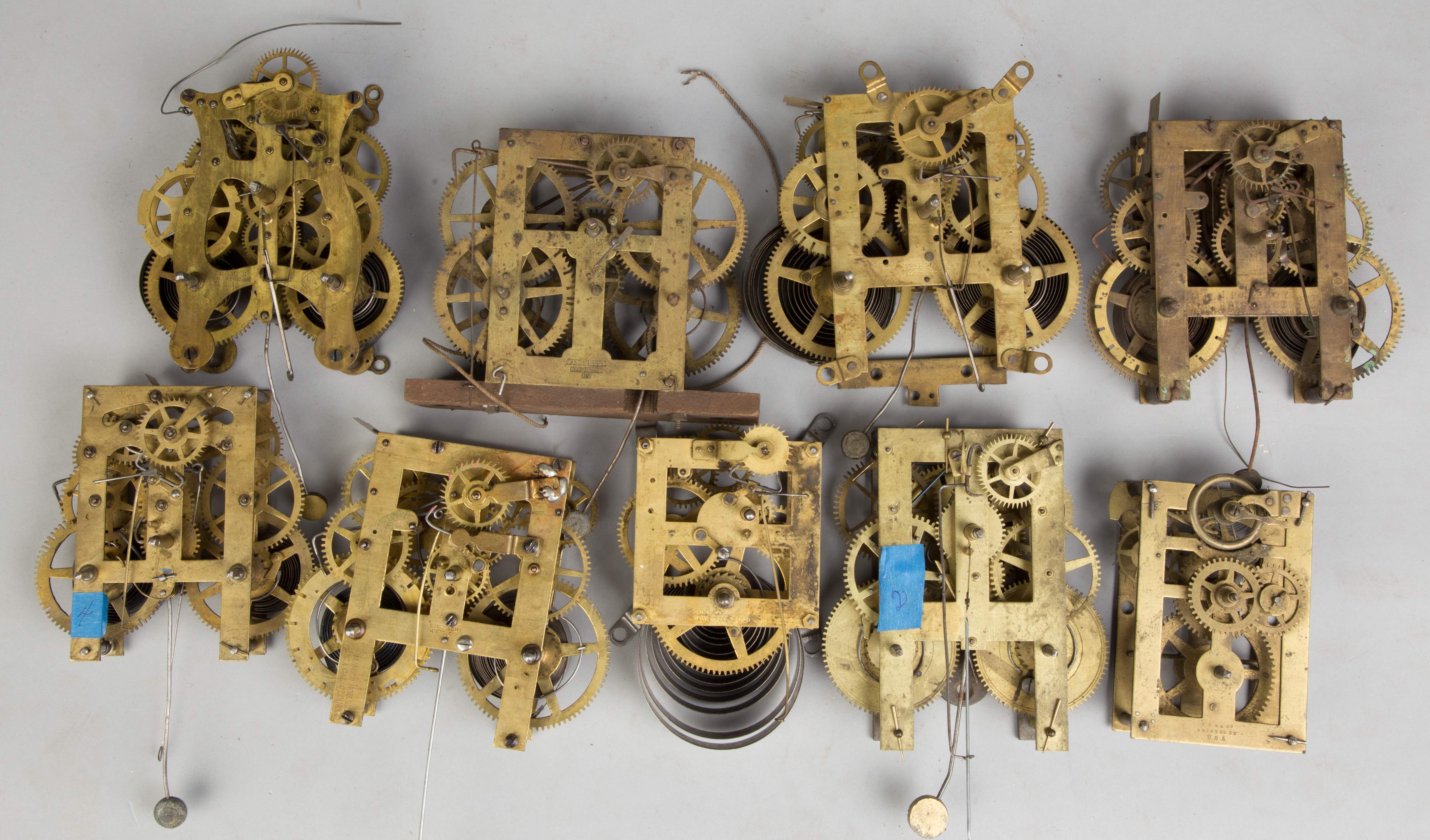 Group of Various Brass Clock Movements | Cottone Auctions