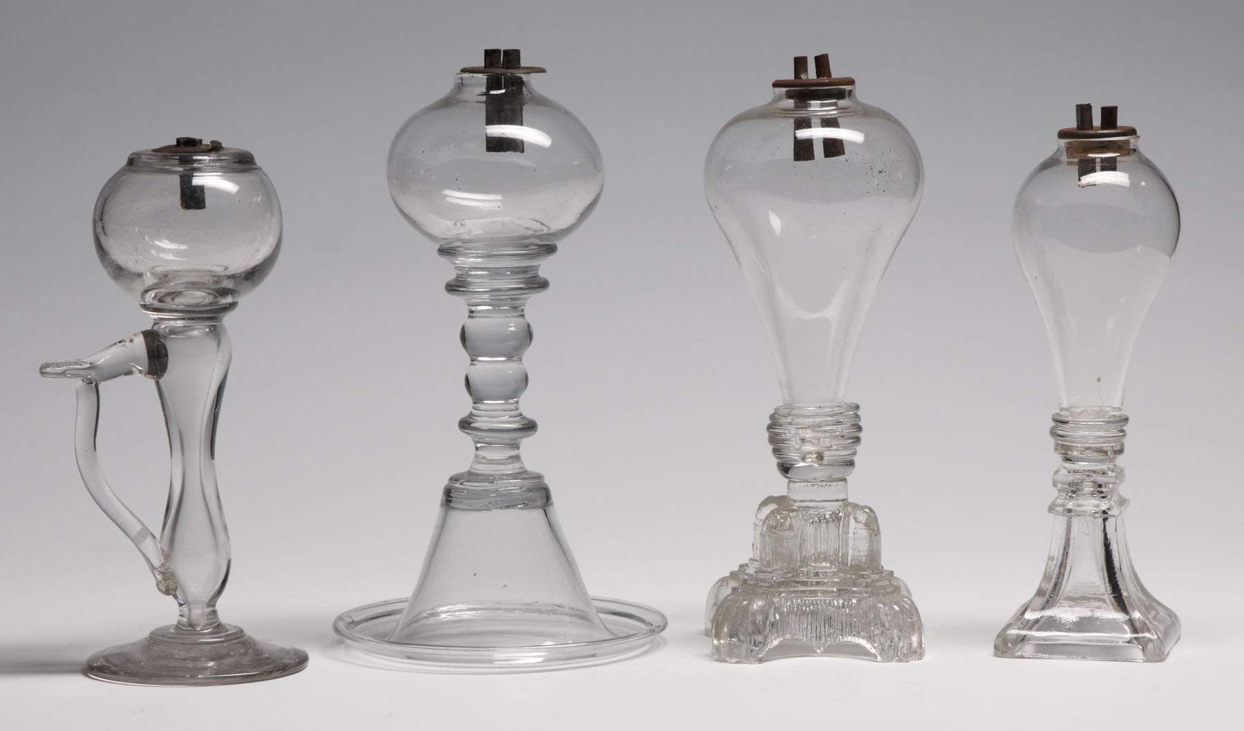 4 Early Whale Oil Lamps | Cottone Auctions