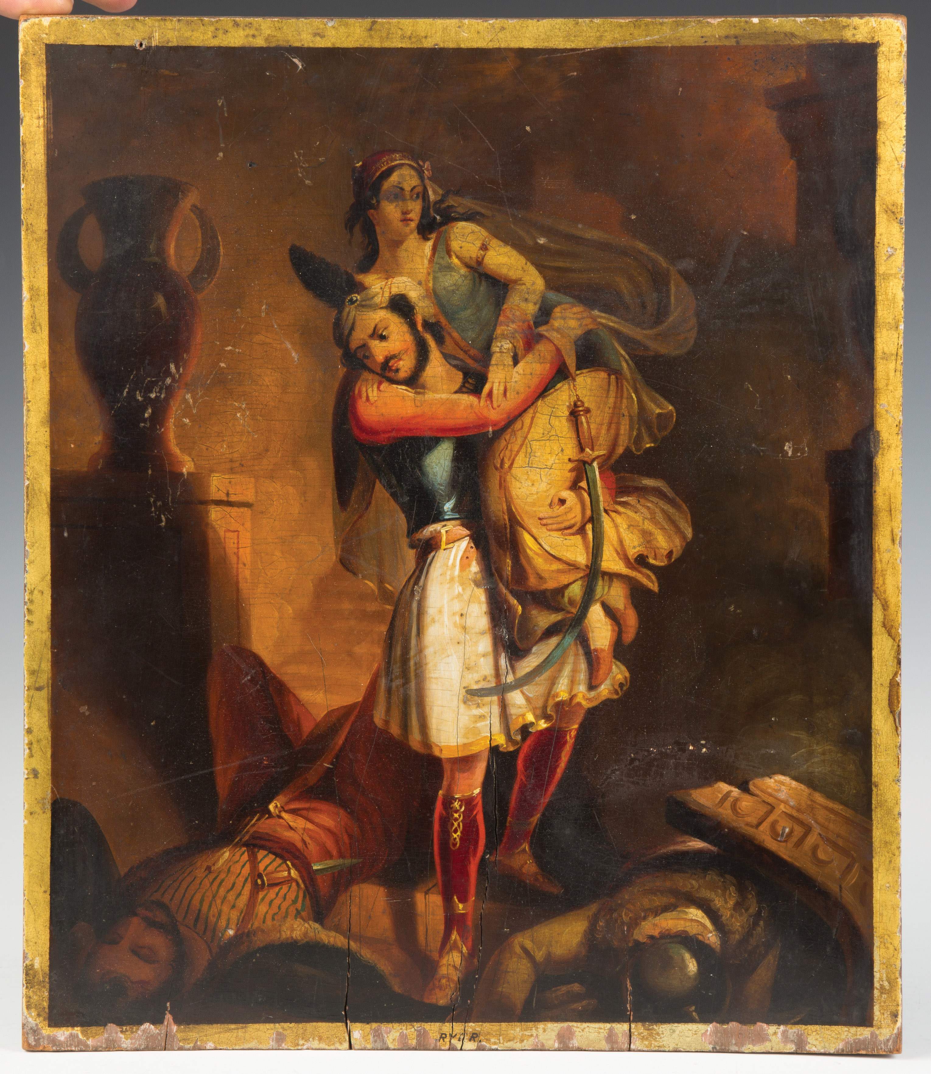 Roman Centurion rescuing a Damsel, Painting | Cottone Auctions