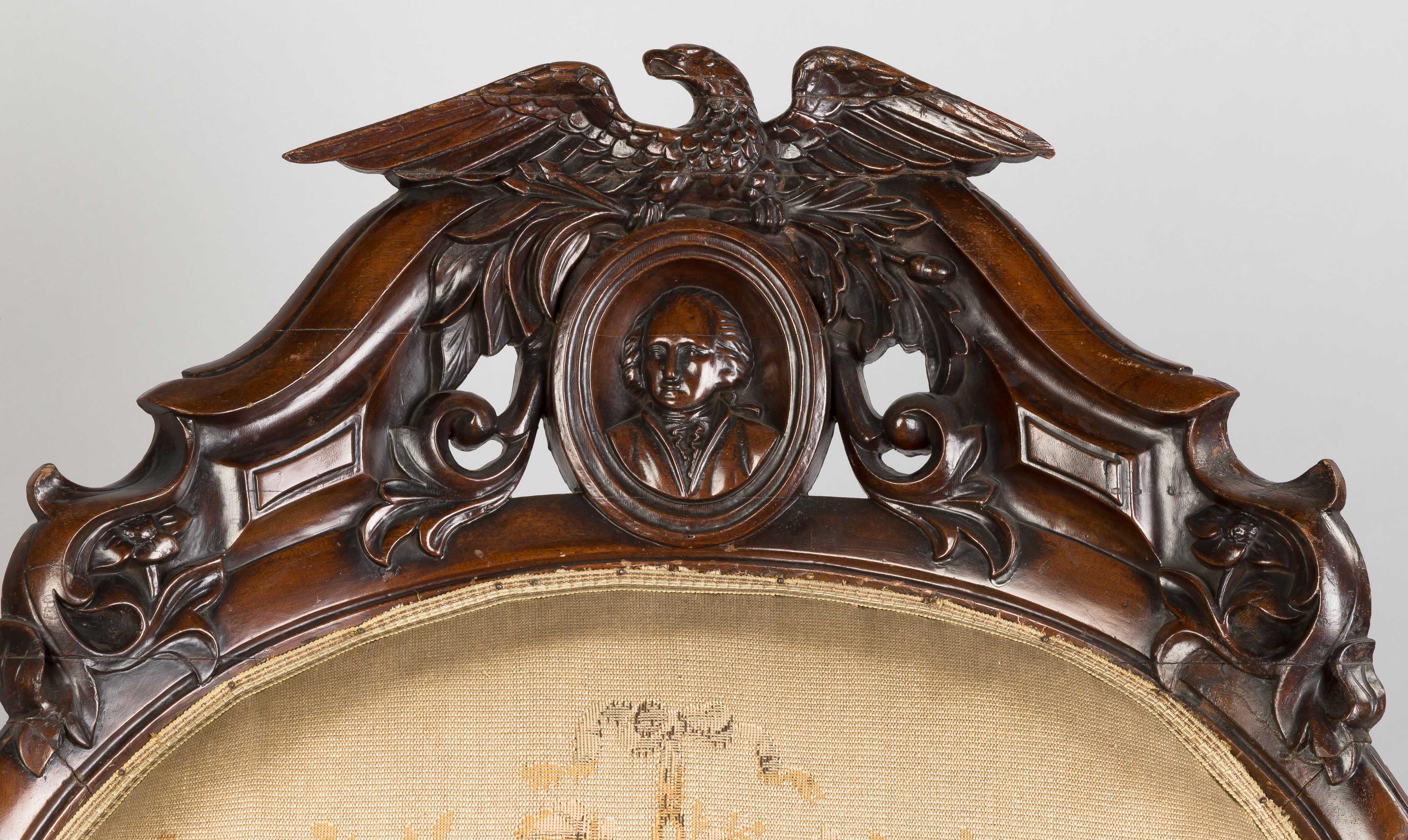 George Washington & Eagle Victorian Arm Chair | Cottone Auctions