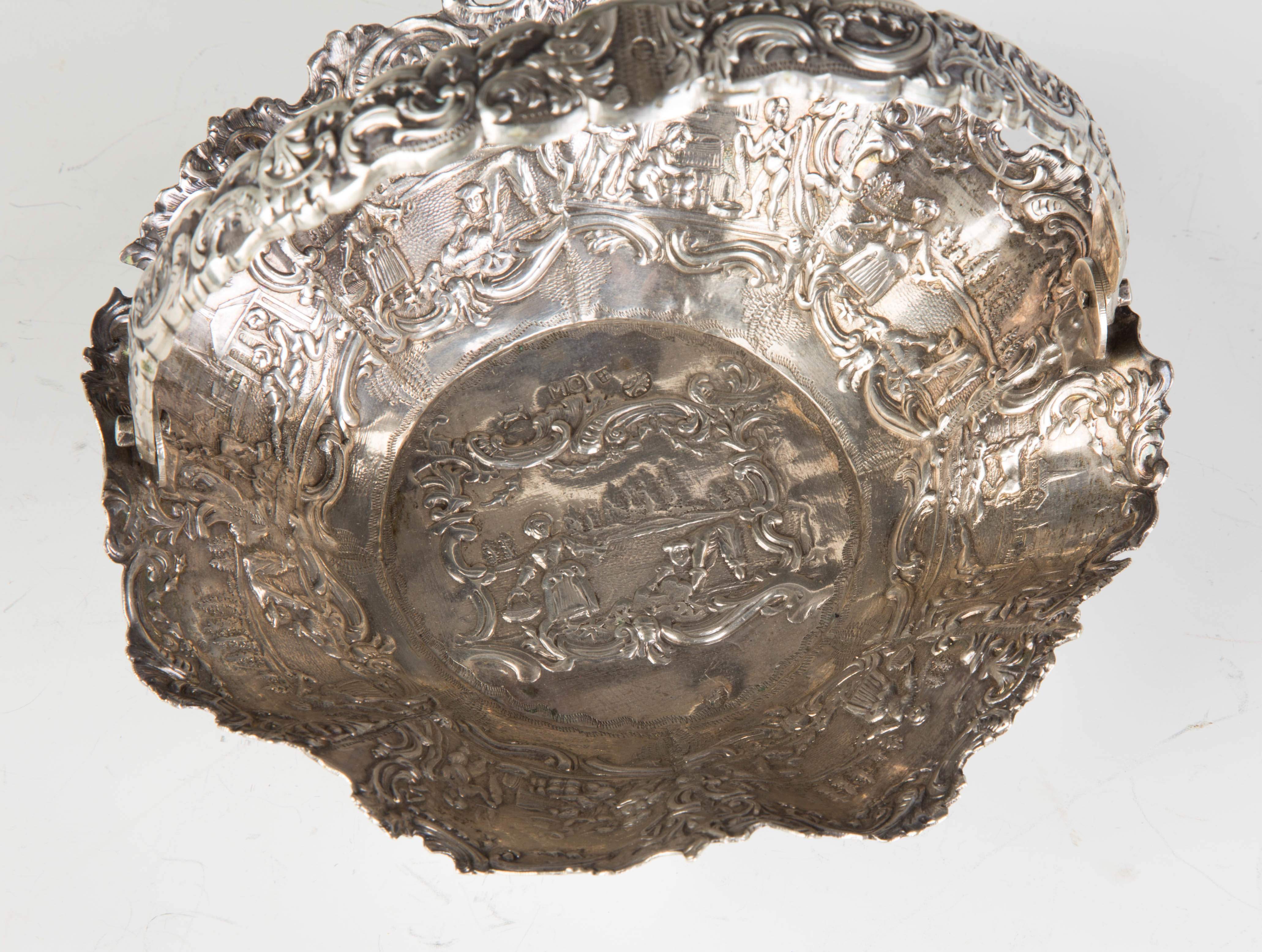 Repousse Silver Basket | Cottone Auctions