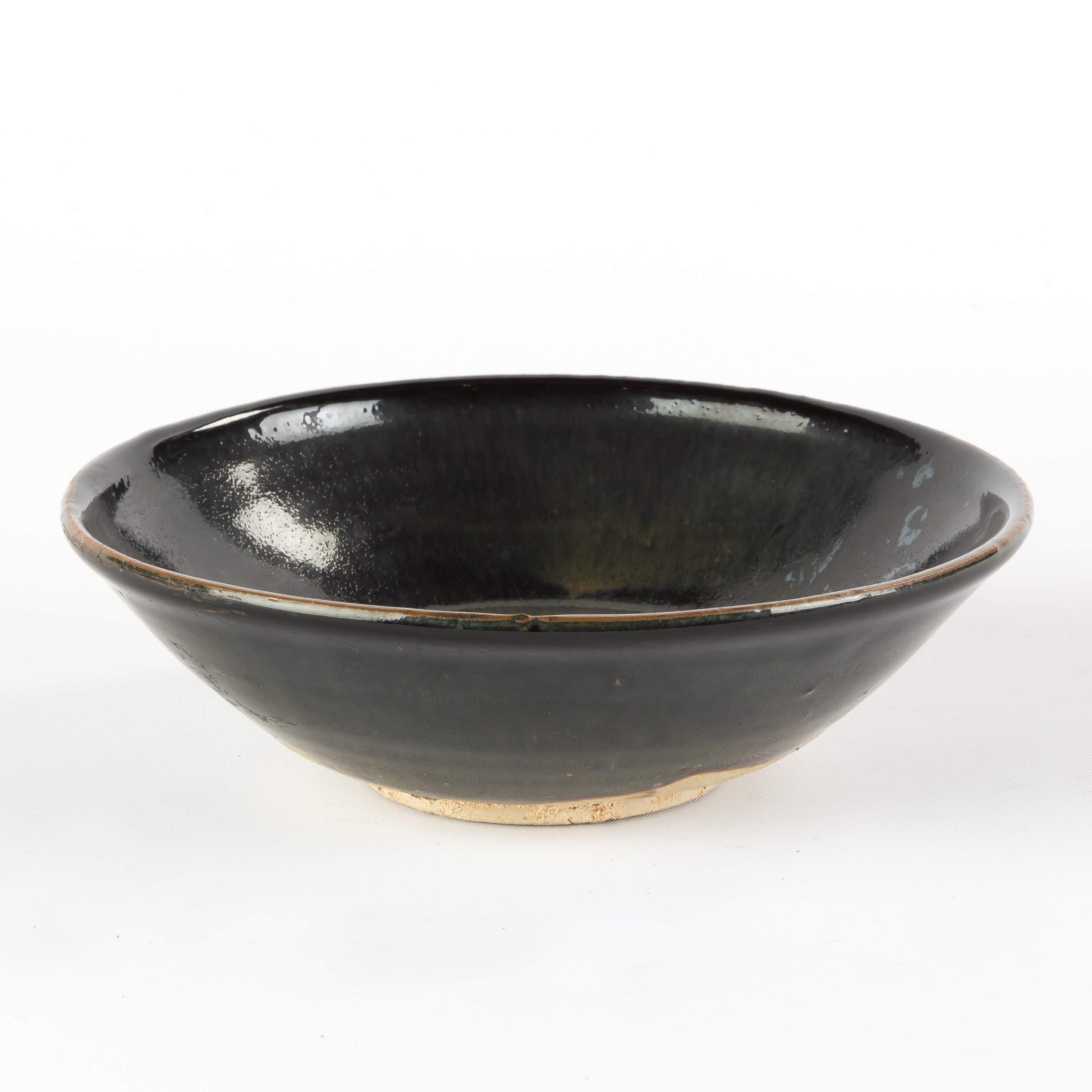 Chinese Black Glazed Bowl with Unglazed Ring In Center | Cottone Auctions