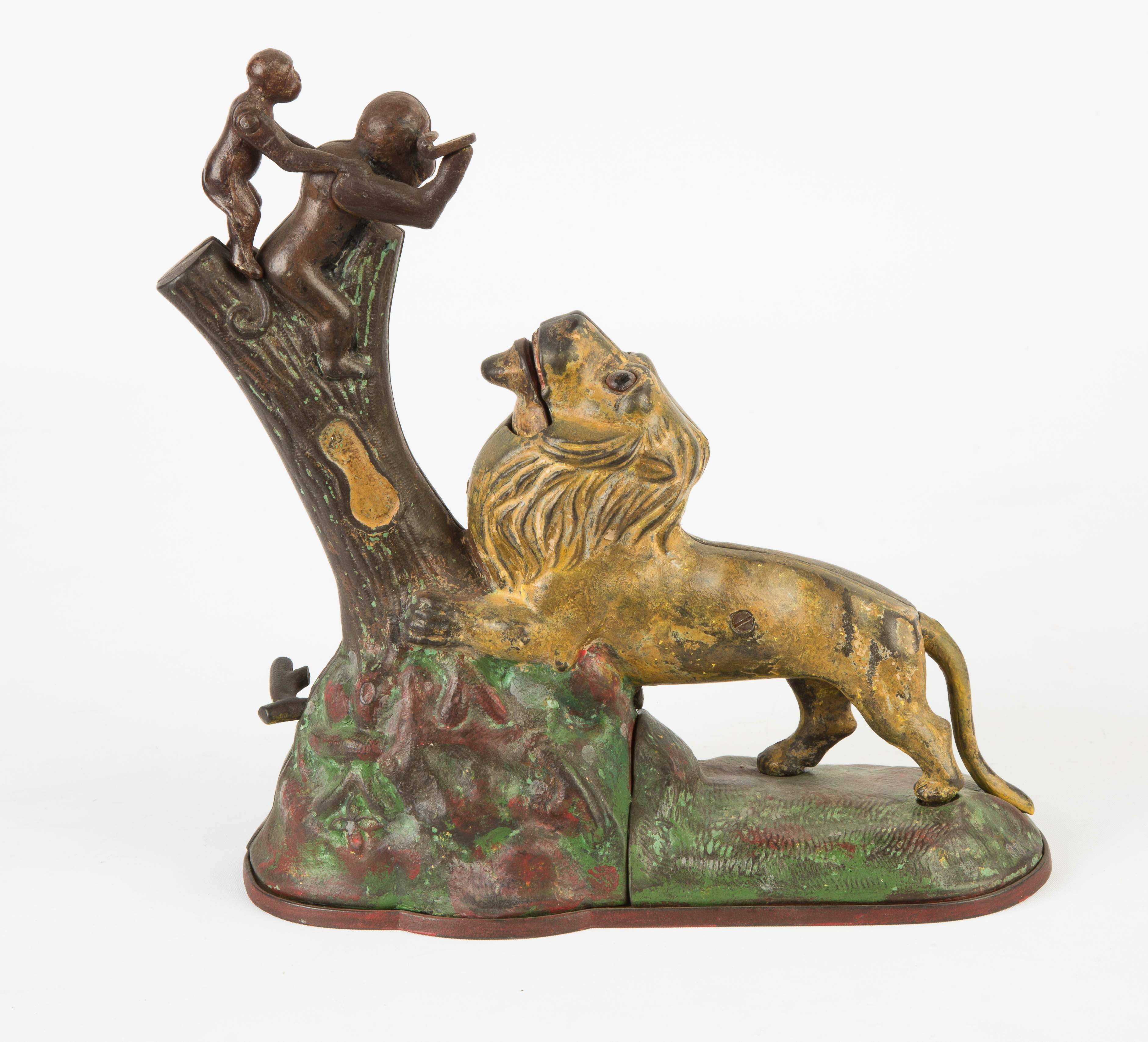 Lion and Monkey Cast Iron Mechanical Bank | Cottone Auctions