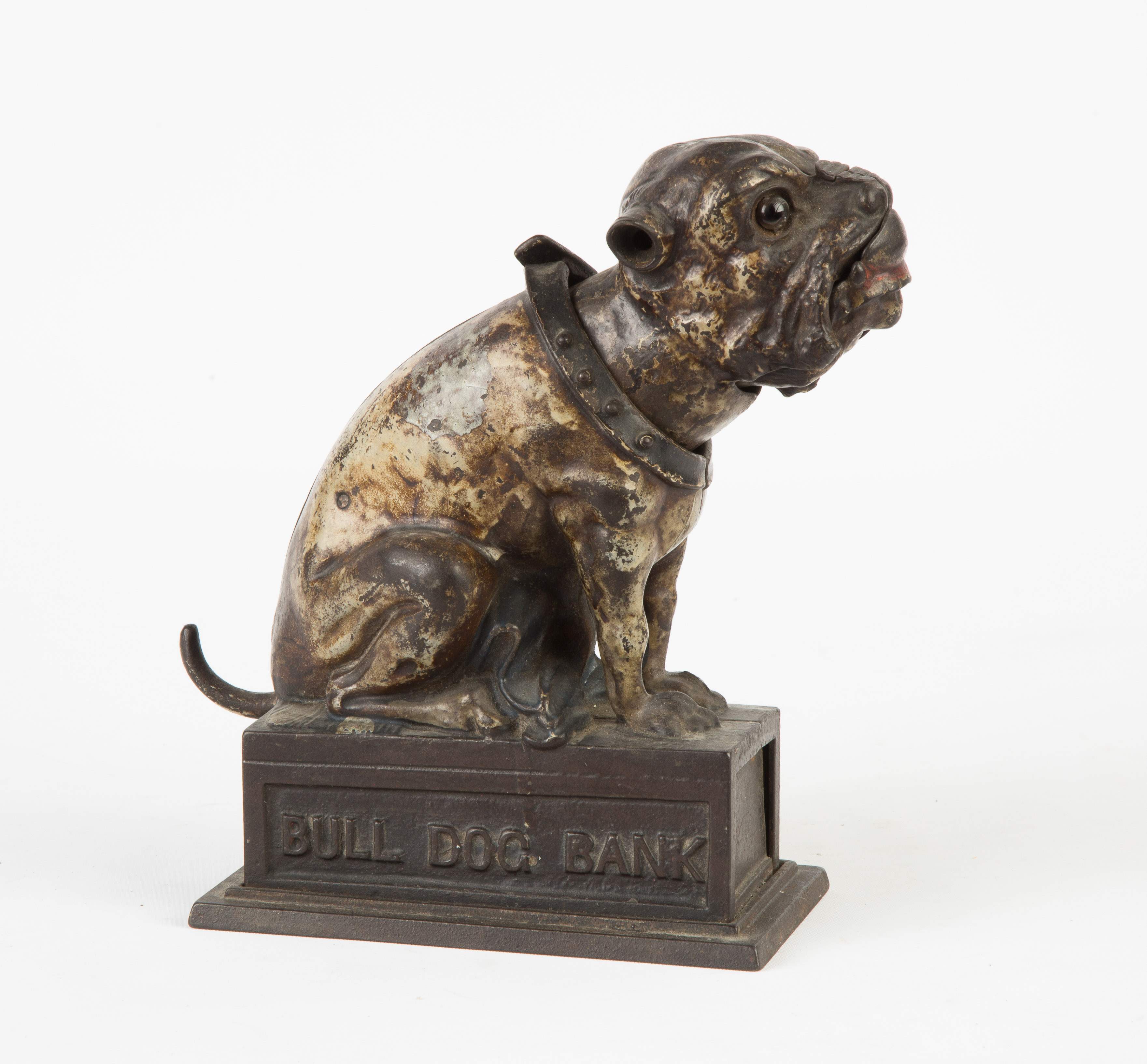 Cast Iron Mechanical Bull Dog Bank | Cottone Auctions