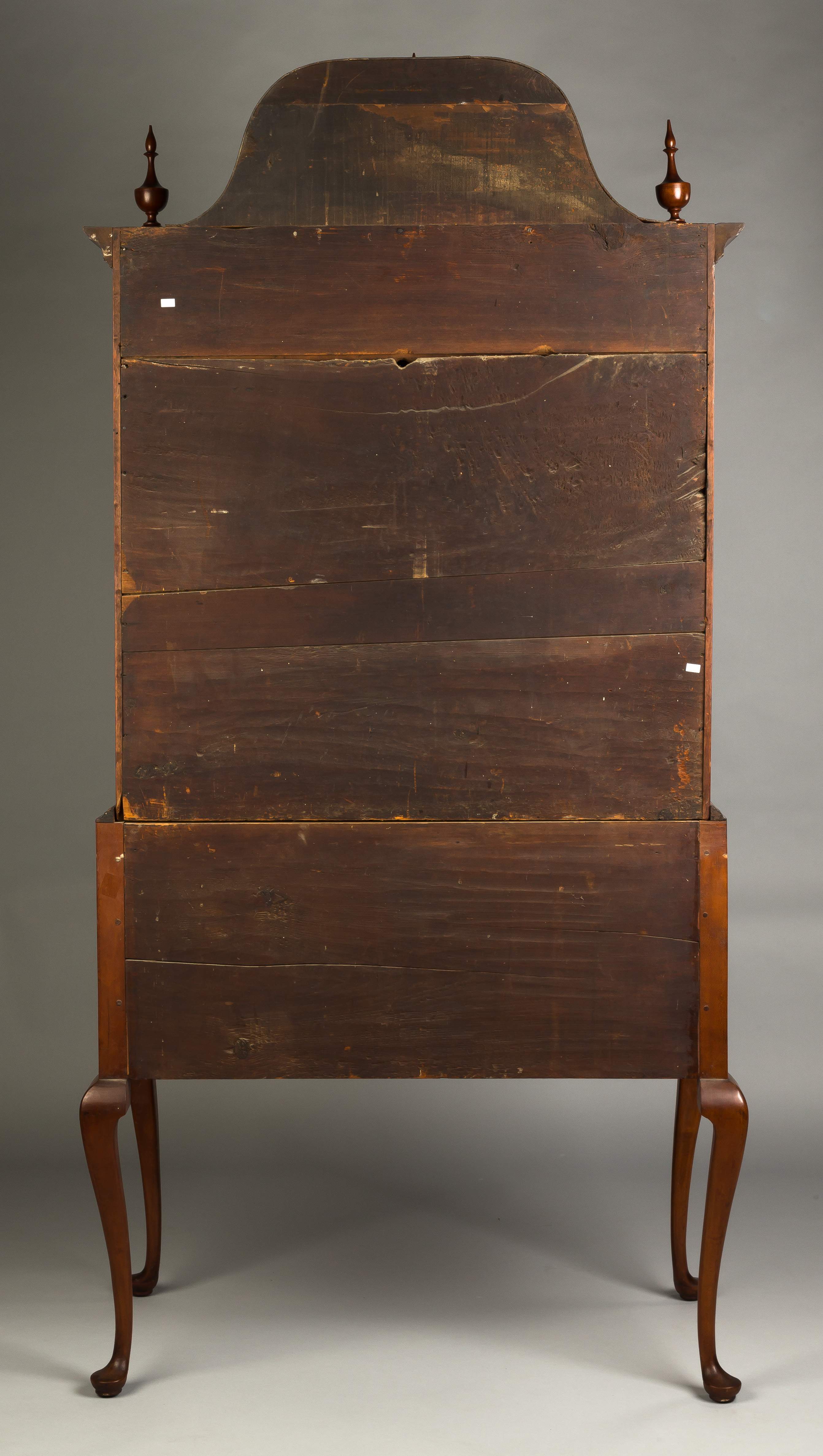 New England Queen Ann Fan Carved Highboy | Cottone Auctions