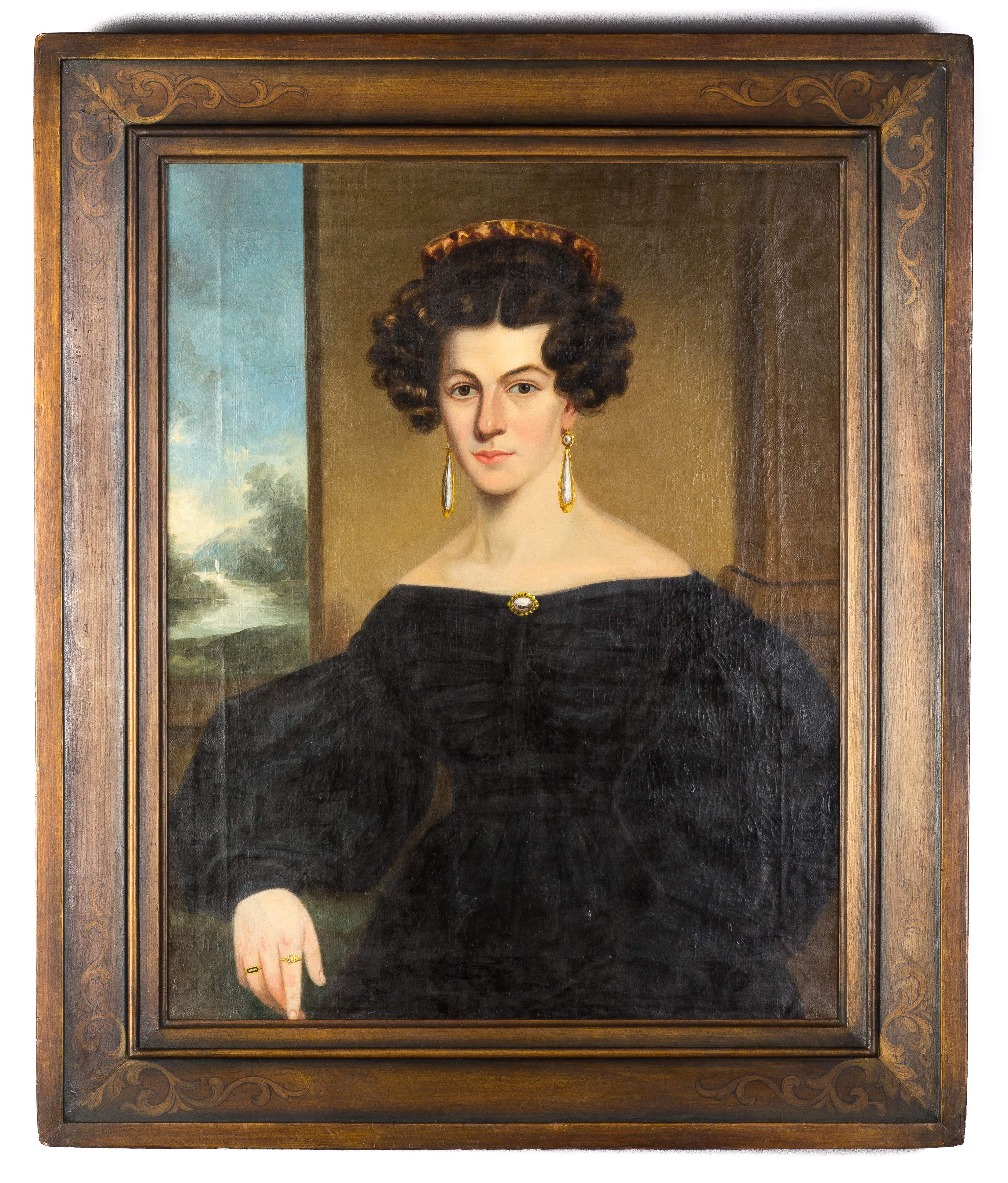 Attr. to John Blunt (American, 1798-1835) Portrait of a Young Lady ...