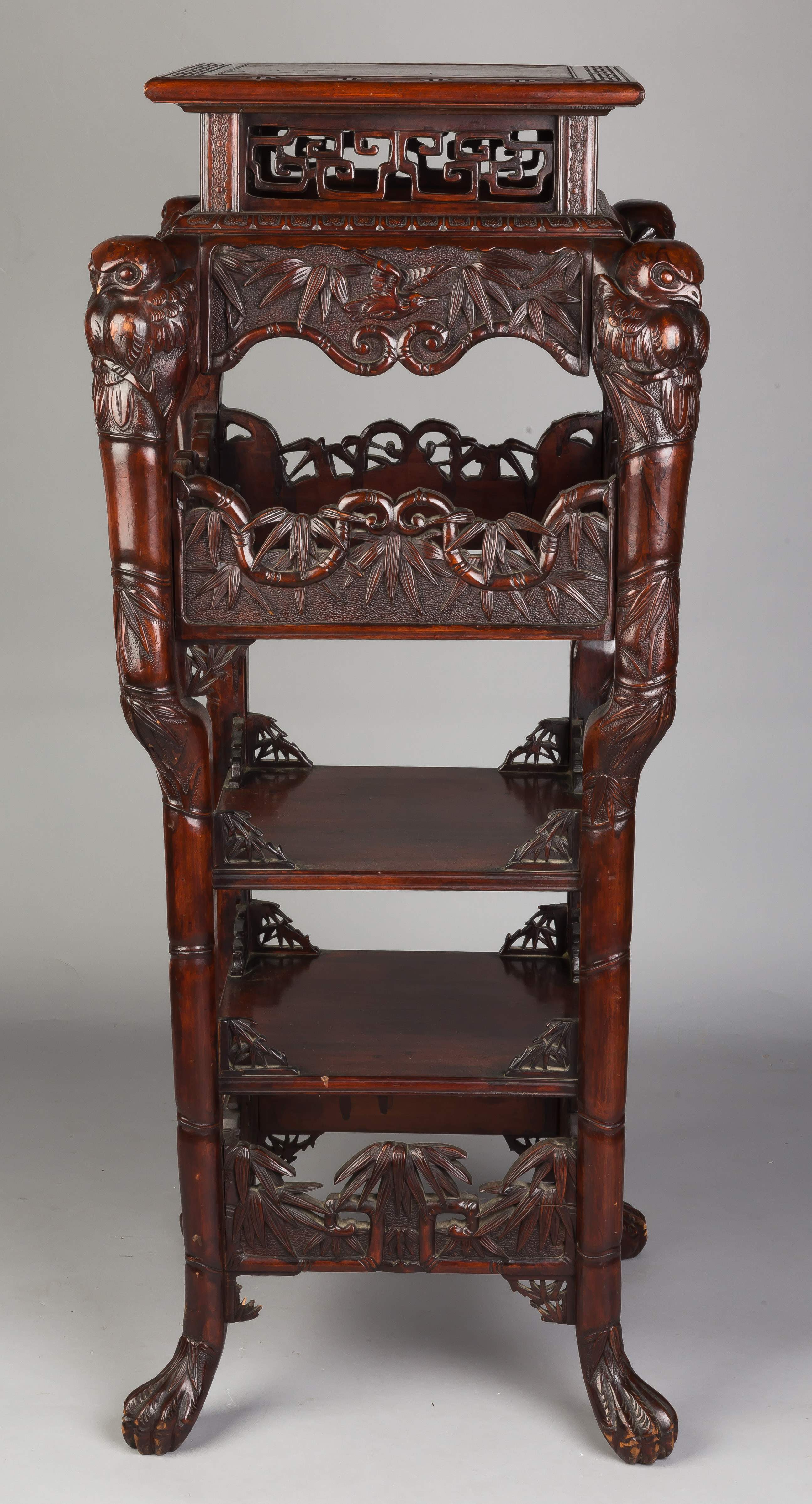 Chinese Carved Tiered Stand | Cottone Auctions