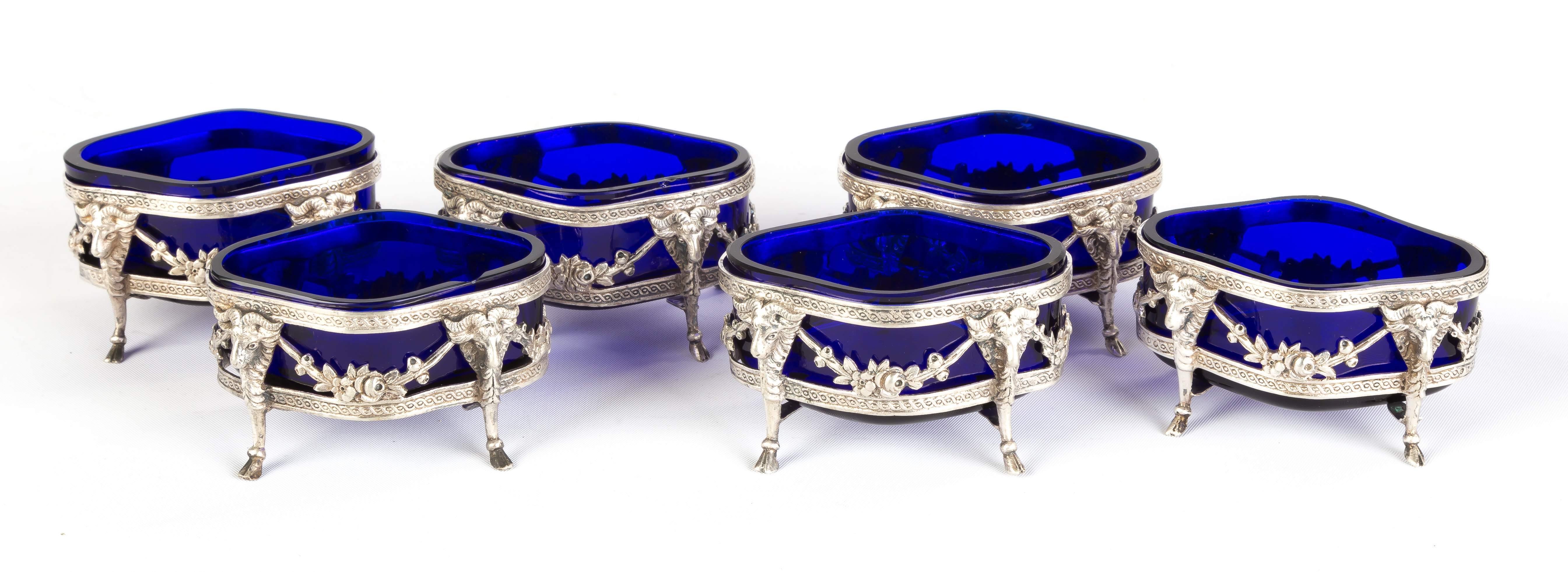 Set of Six Early German Silver Salts | Cottone Auctions