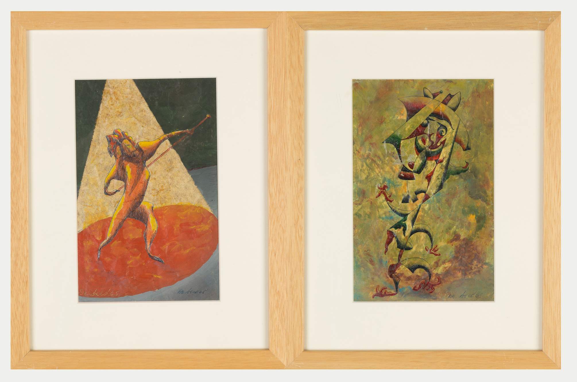 David Secon (20th Century) Two Gesso Paintings | Cottone Auctions