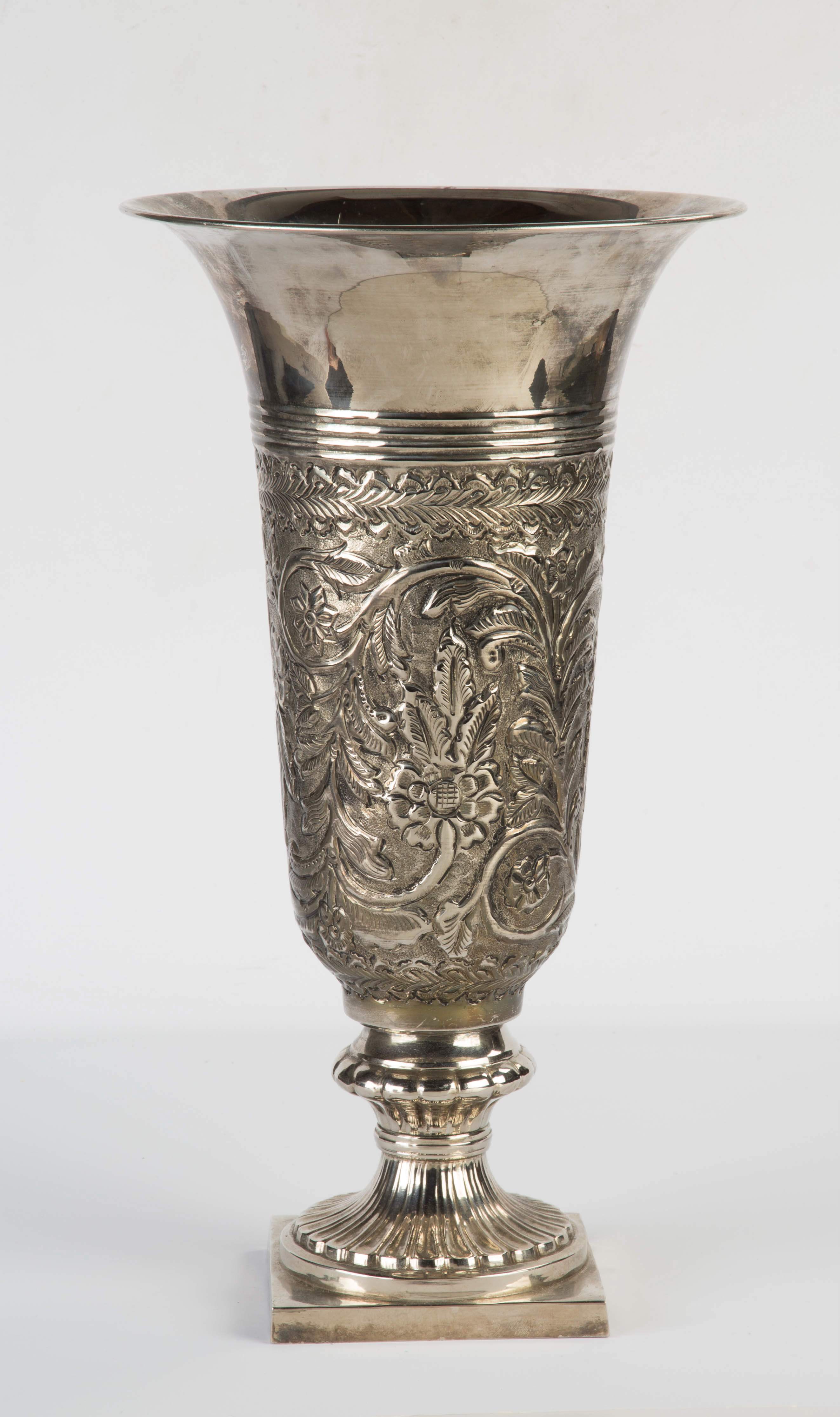 Continental Silver Repousse Vase | Cottone Auctions