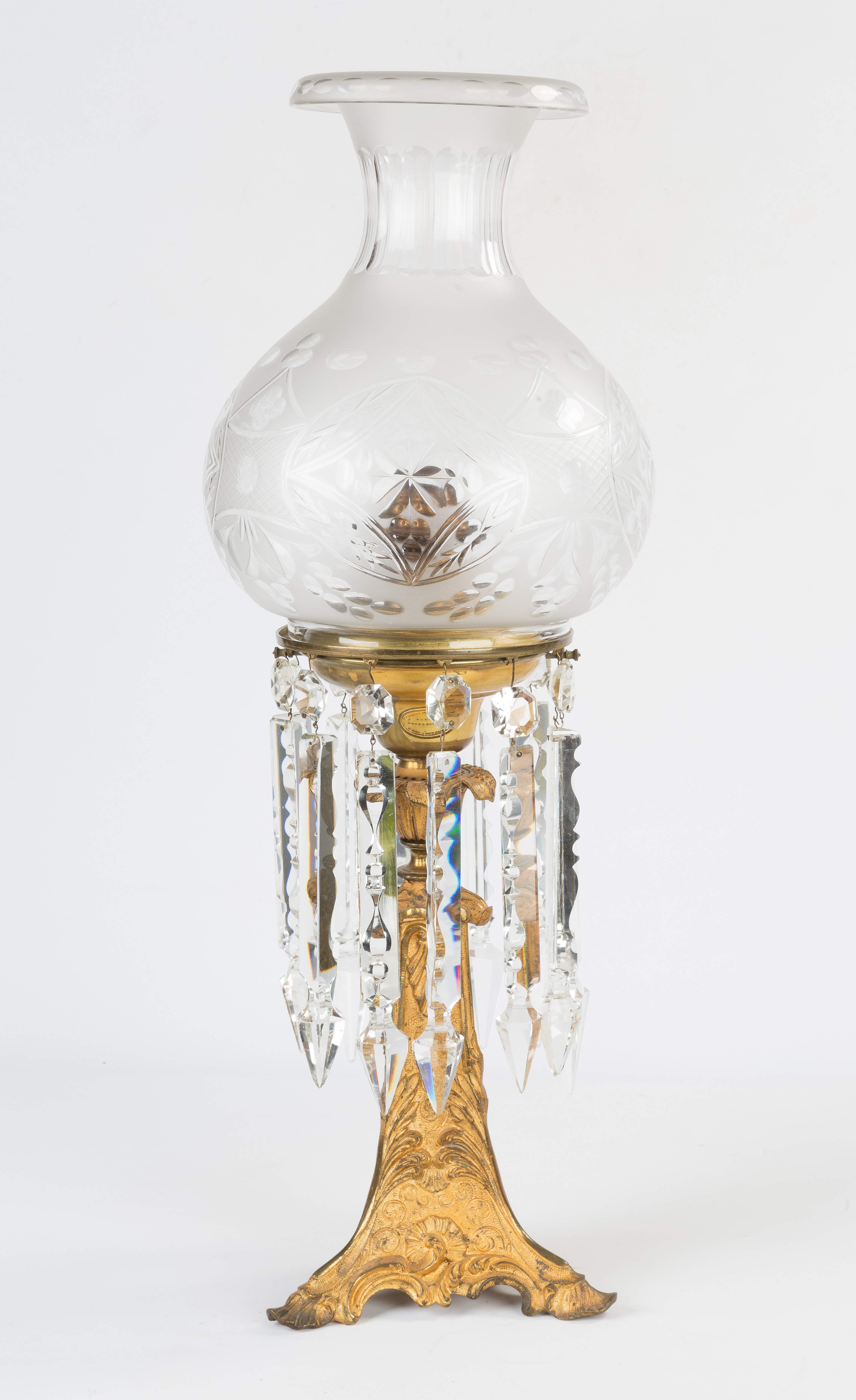 Cornelius and Baker Astral Lamp on Gilt Bronze Base | Cottone Auctions