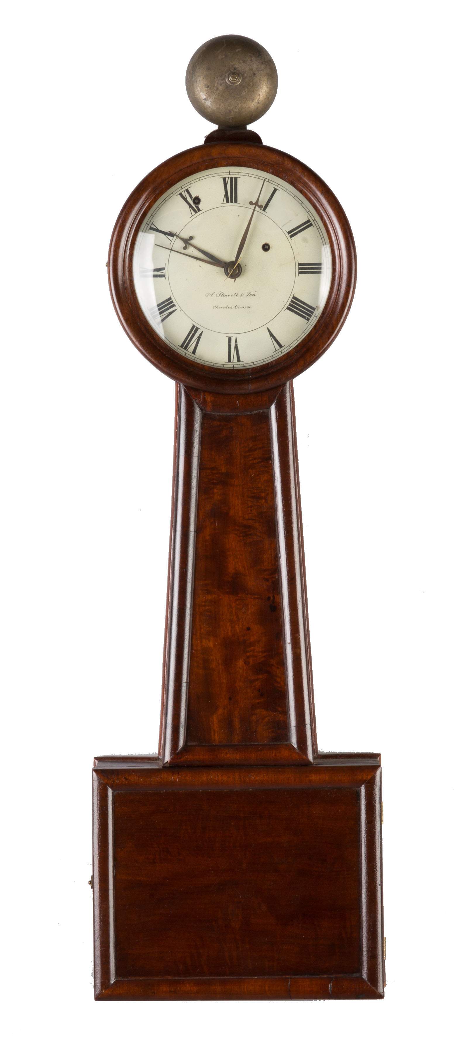 Abel Stowell, Charlestown, MA, Banjo Clock | Cottone Auctions