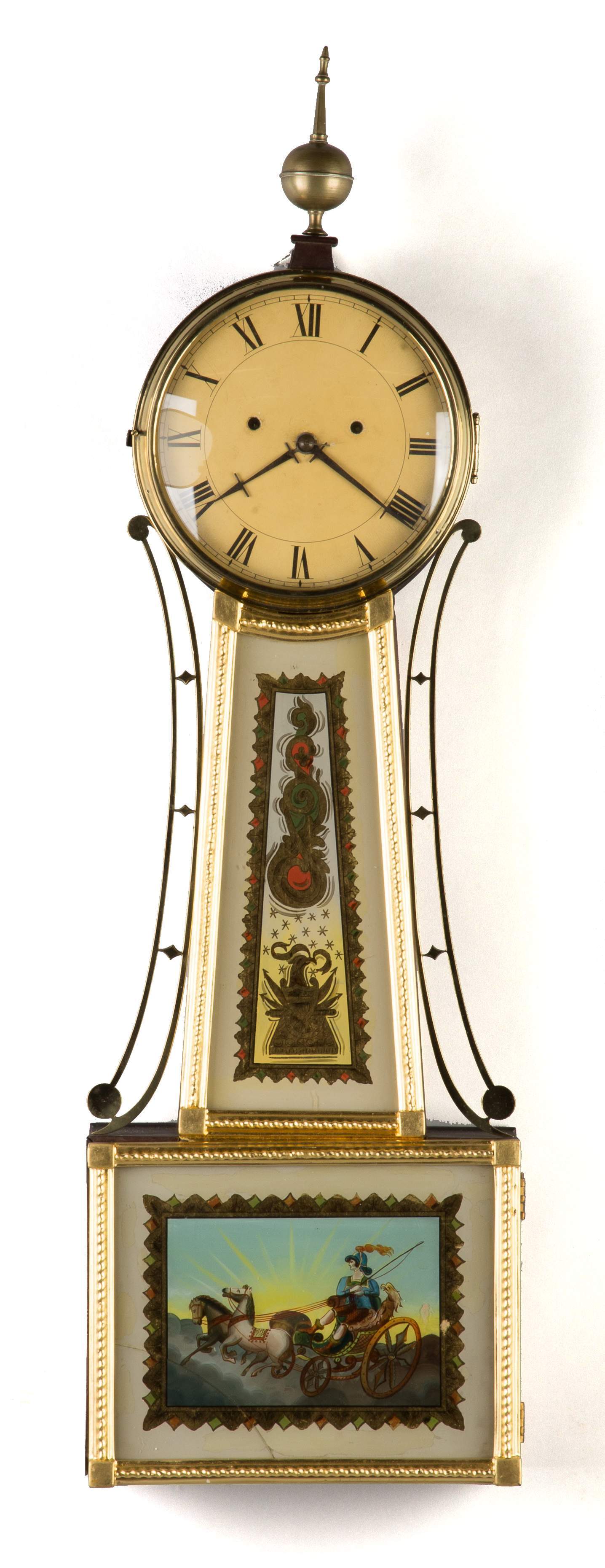 Attributed to J. Billings, Acton, MA, Striking Banjo Clock | Cottone ...