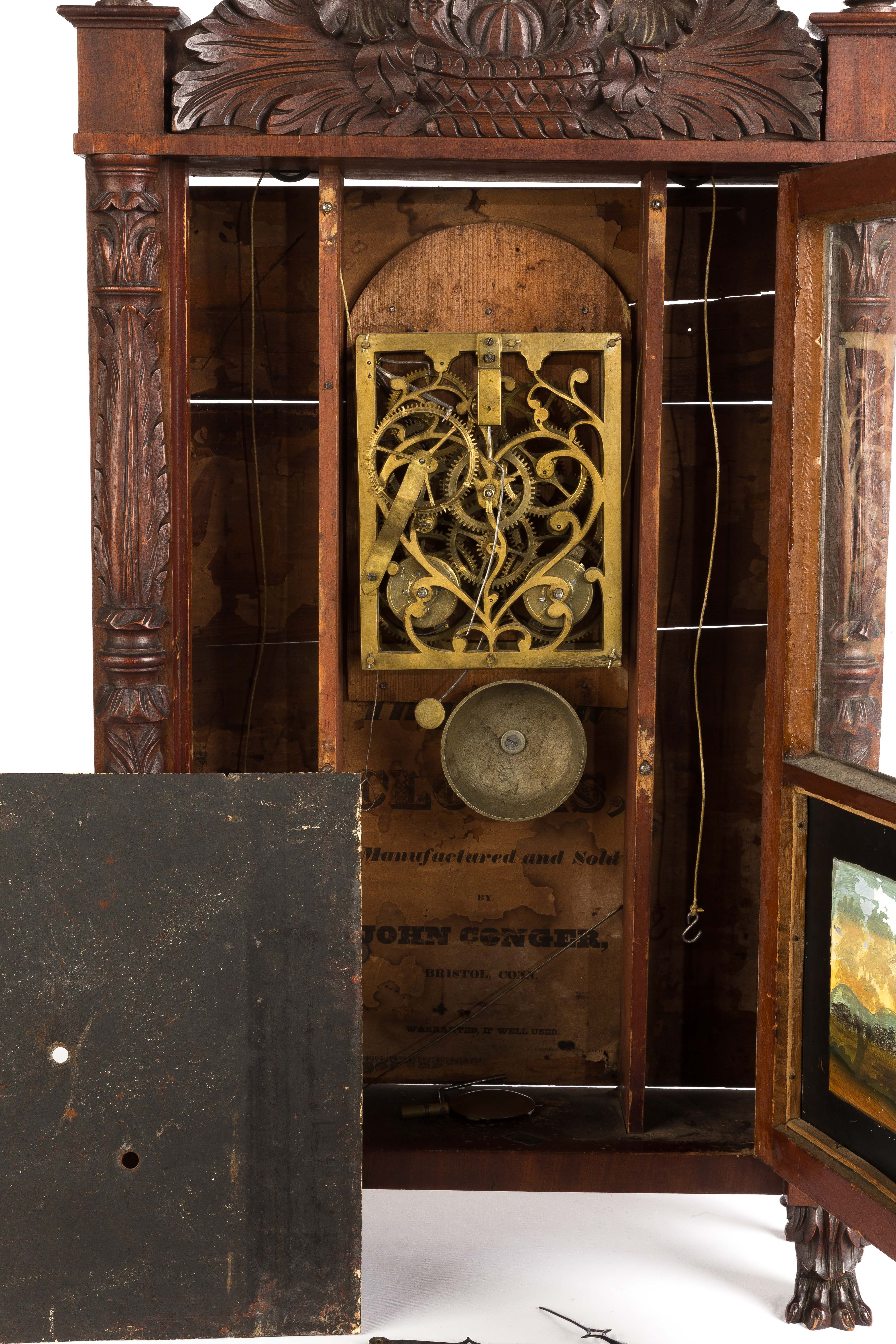 John Conger, Allentown, PA, Carved Shelf Clock | Cottone Auctions