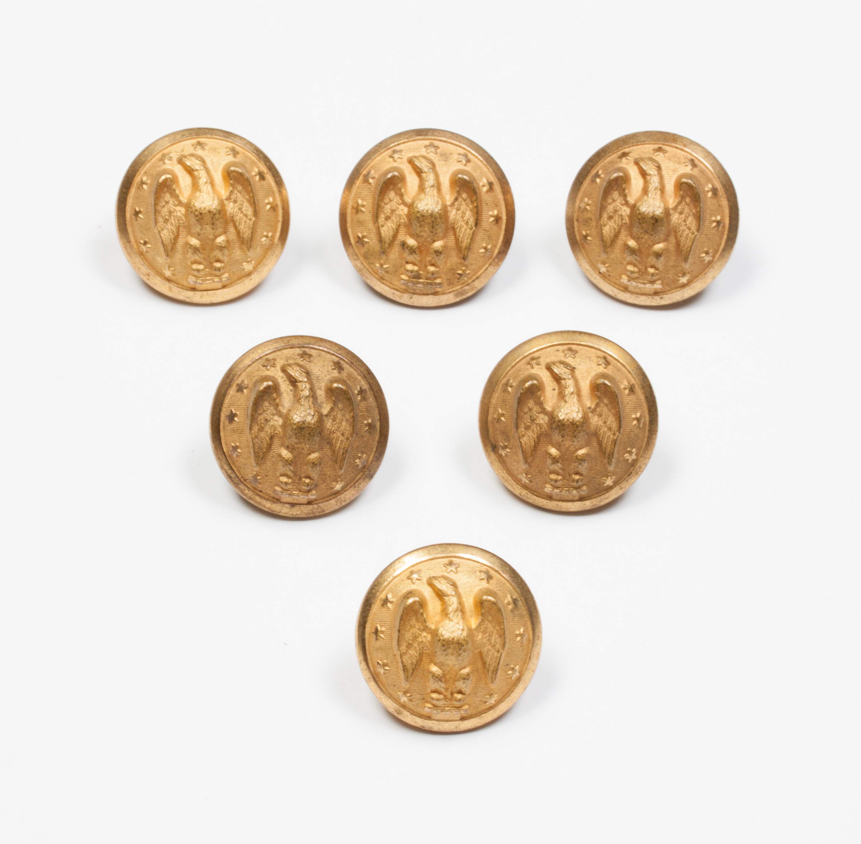 6 Civil War Coat Size C.S. Officer's Buttons | Cottone Auctions