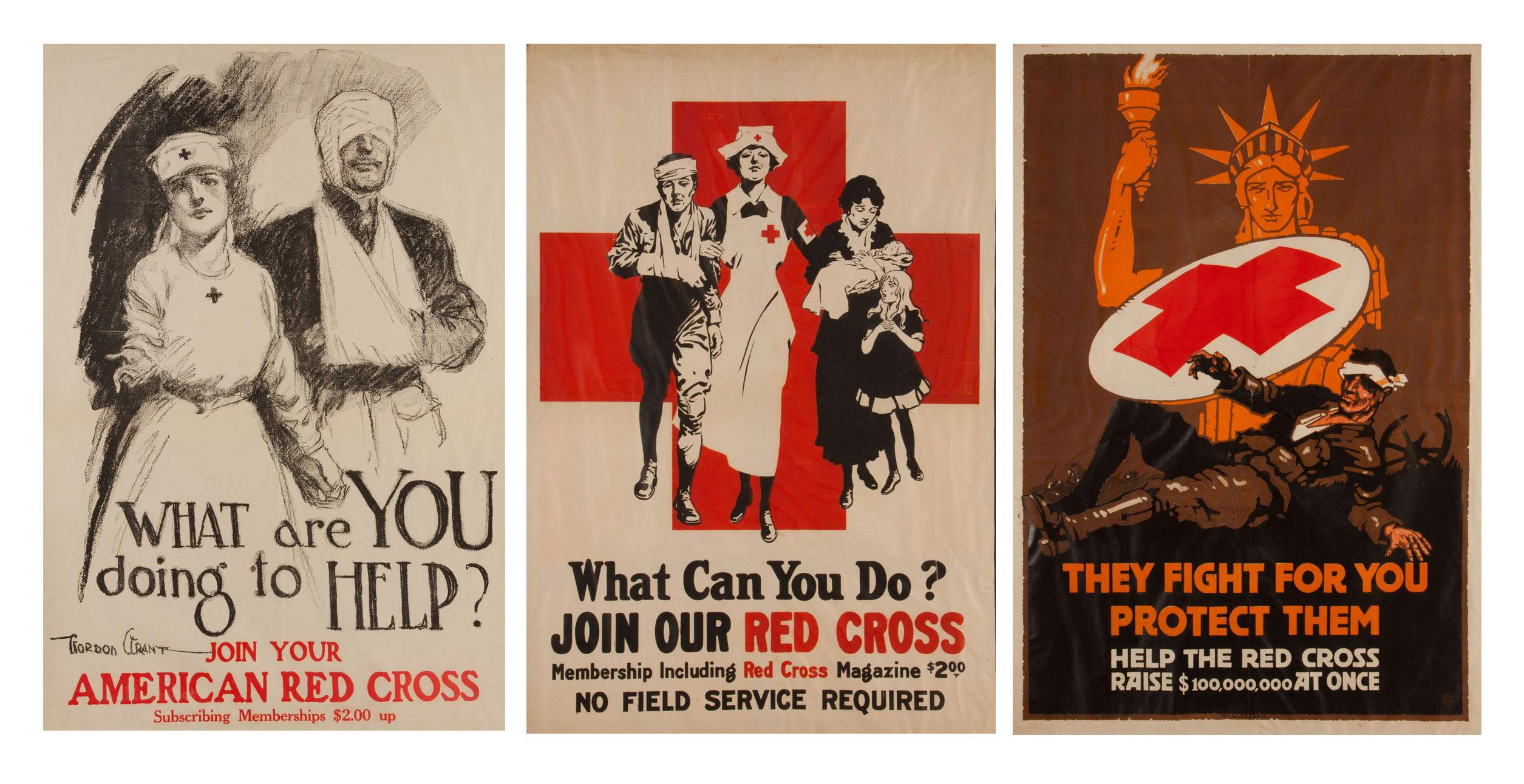 Three Vintage Red Cross Posters | Cottone Auctions