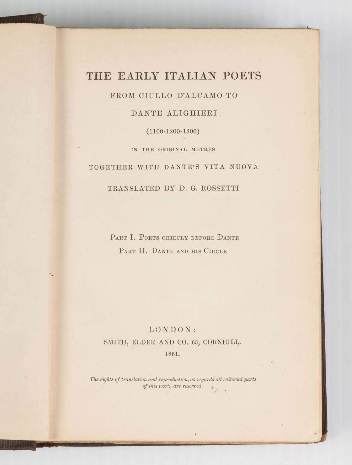 "The Early Italian Poets from Ciullo D'Alcamo to Dante Alighieri ...