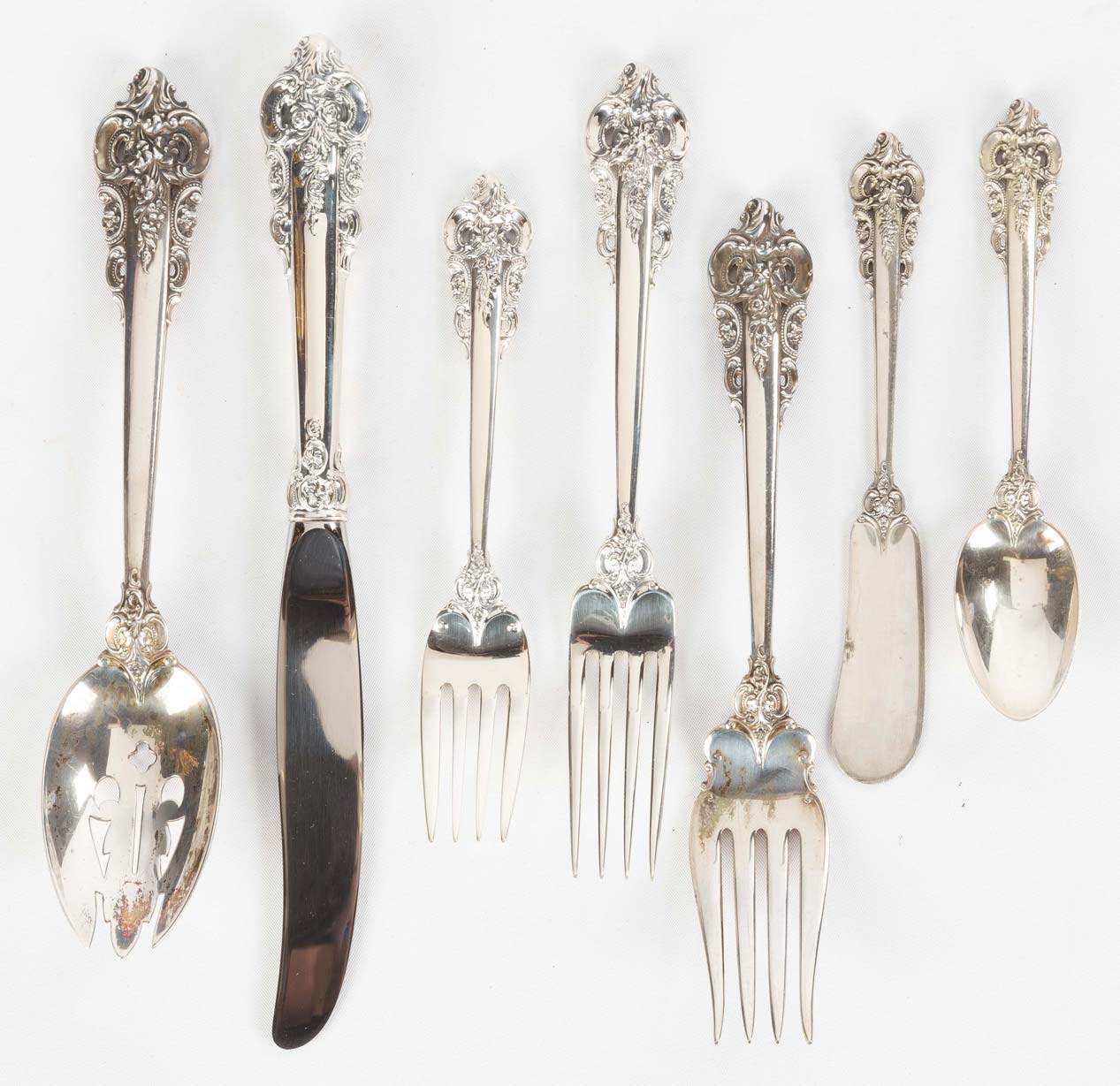 Wallace Sterling Silver Flatware - Grand Baroque Pattern | Cottone Auctions