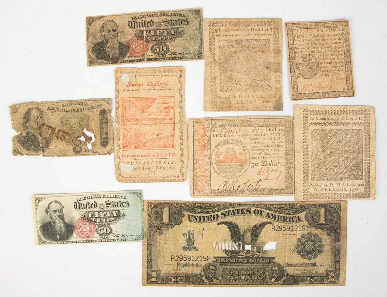 Group Early American Currency | Cottone Auctions