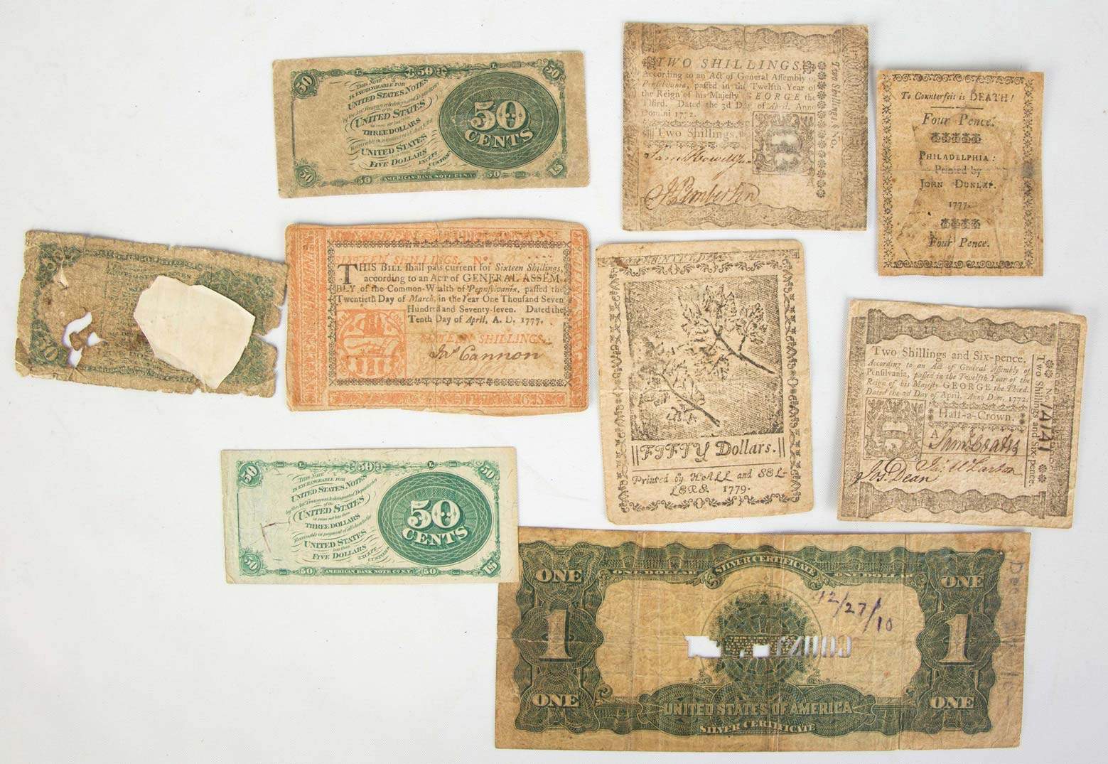 Group Early American Currency | Cottone Auctions
