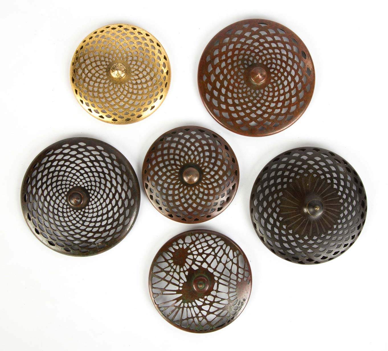 Six Tiffany Studios Lamp Heater Caps | Cottone Auctions