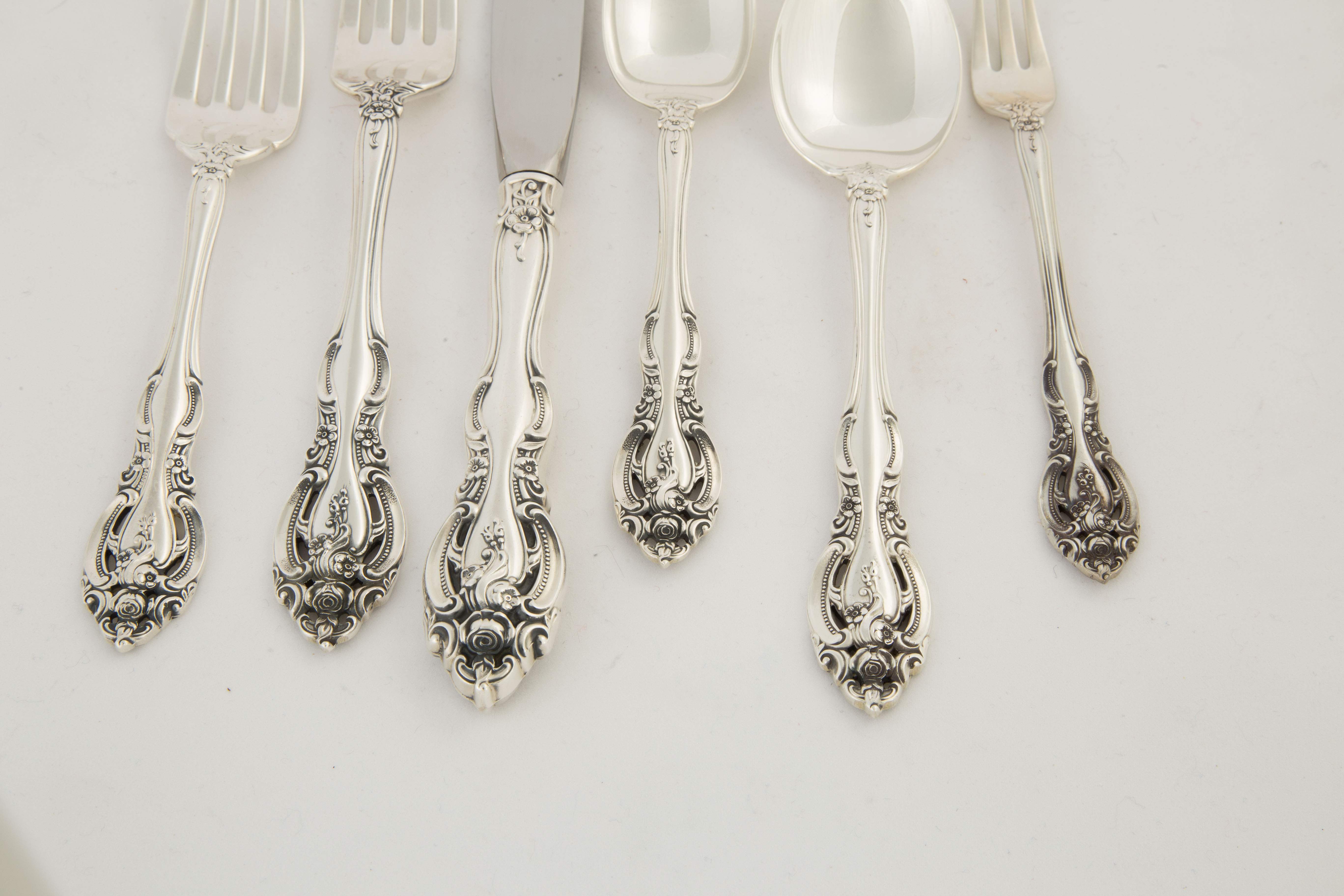 Gorham Sterling Silver Flatware Service for 14 - LaSalle Pattern ...