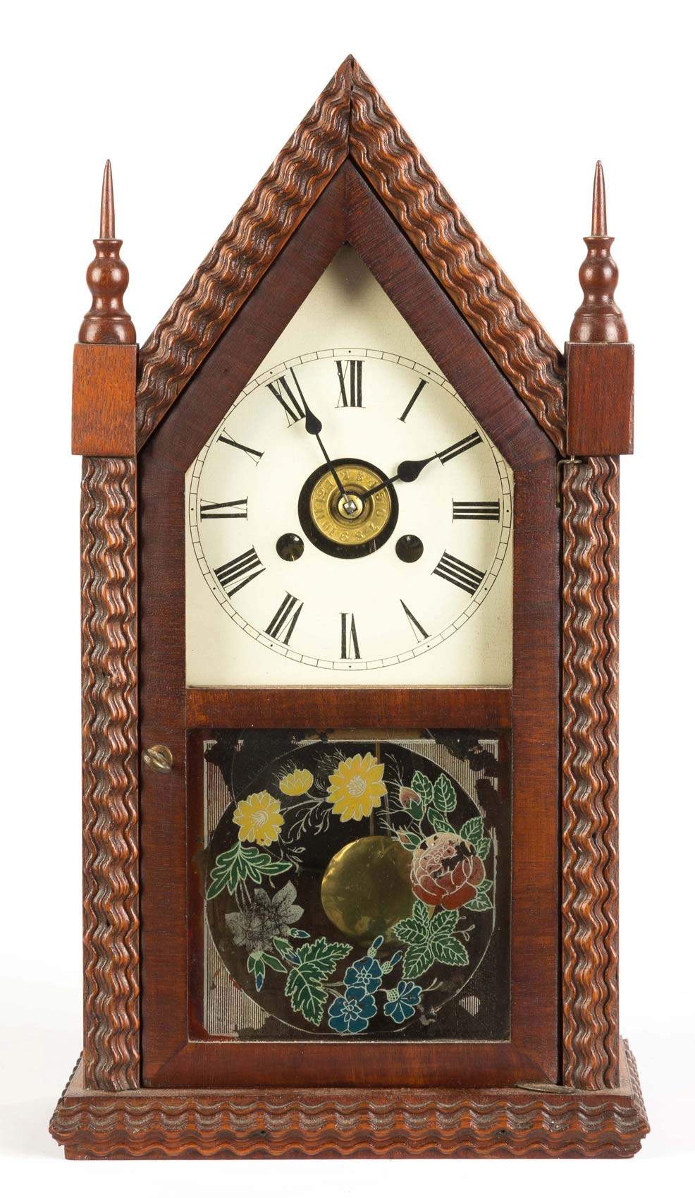 E. N. Welch Miniature Ripple Steeple Shelf Clock | Cottone Auctions