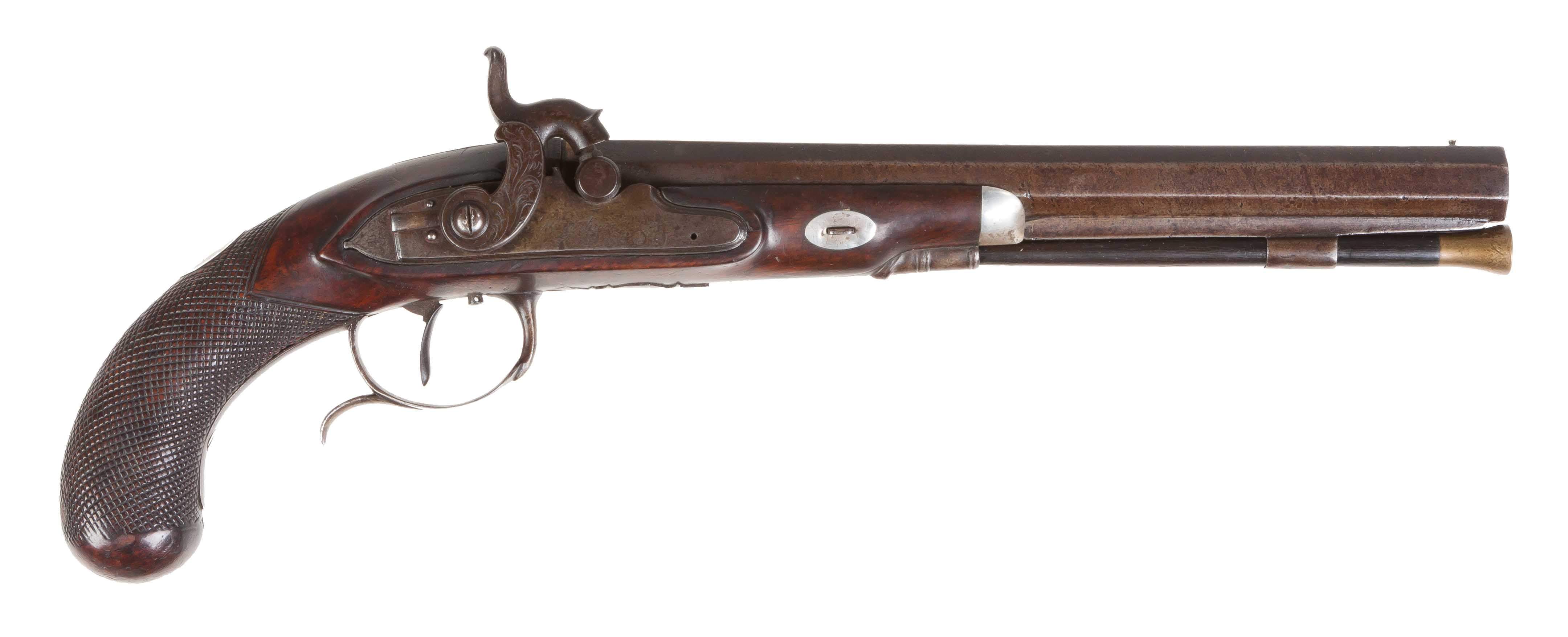 Mortimer Pistol with Gold Inlay | Cottone Auctions