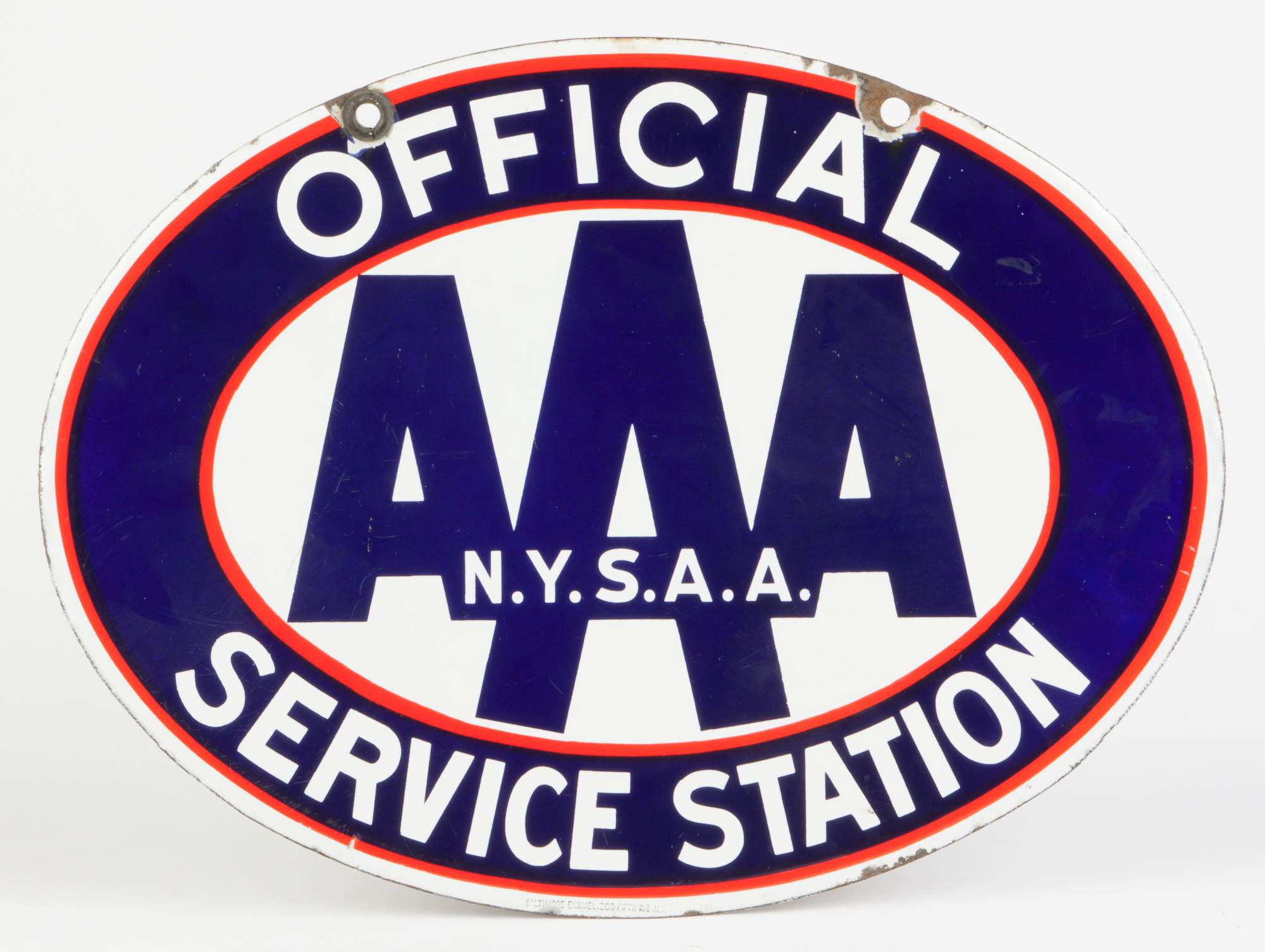Vintage Porcelain AAA Sign | Cottone Auctions