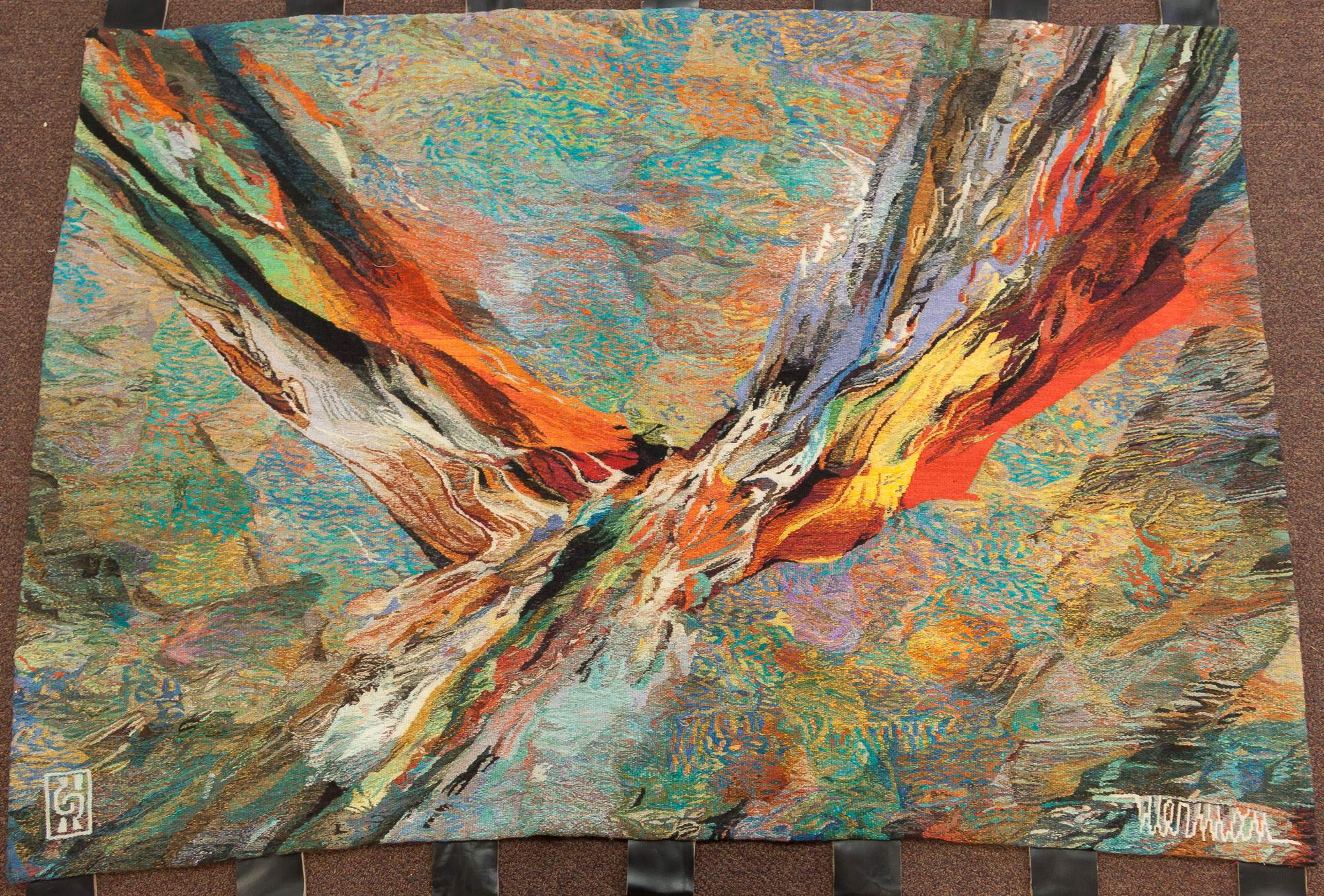 Leonardo Nierman (Mexican, b. 1932) "Bird of Paradise" Woven Tapestry ...