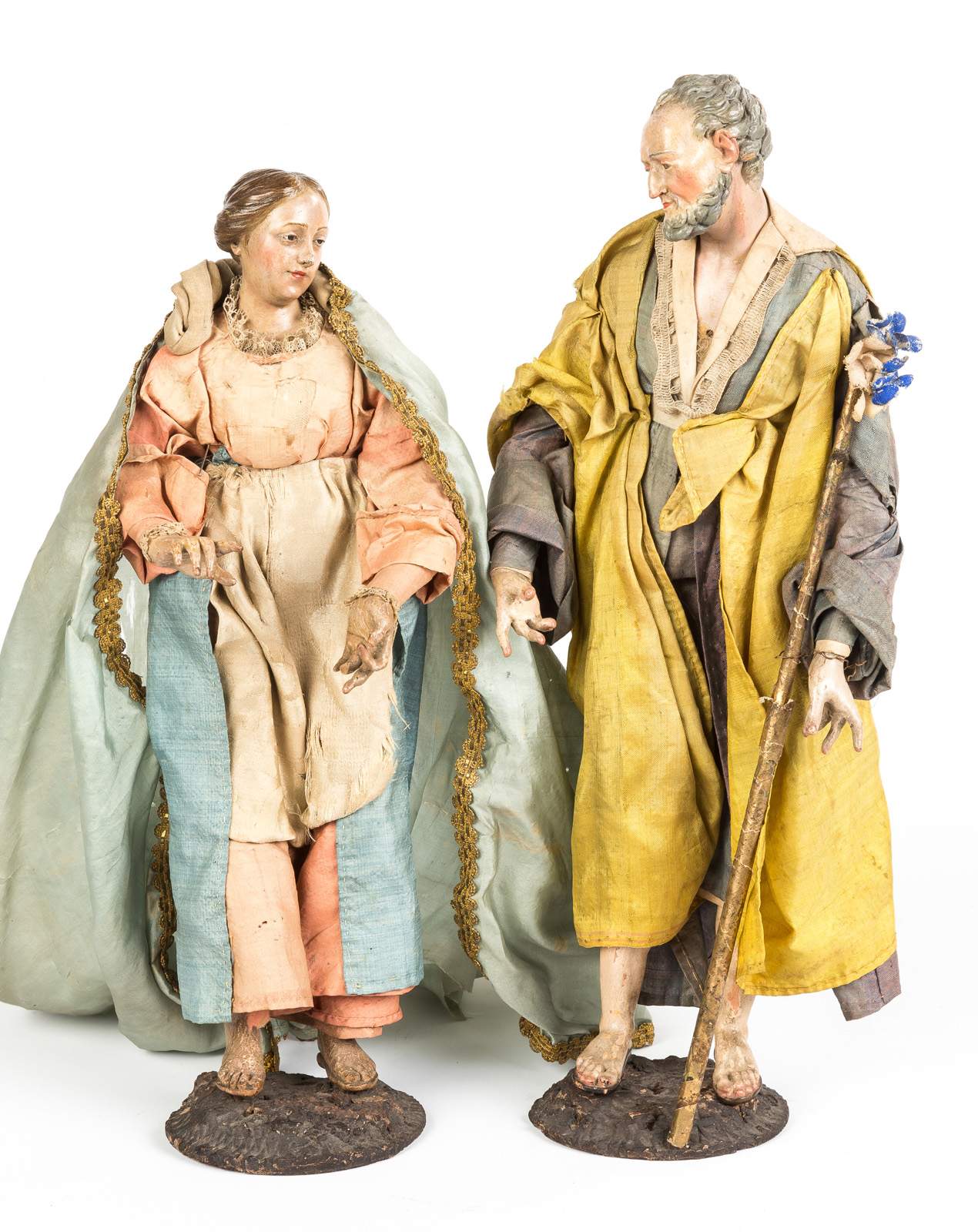 Pair of Neapolitan 18th Century Creche Figures | Cottone Auctions