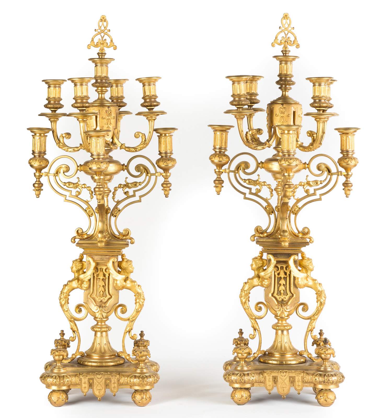 Pair of 19th Century Gilt Bronze Candelabras | Cottone Auctions