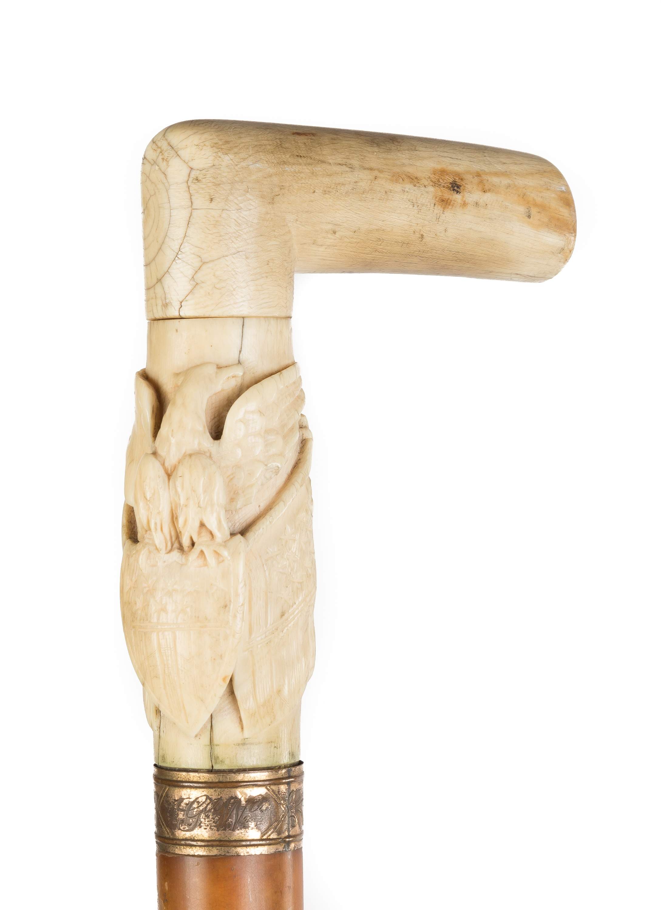 19th Century Carved Bone Cane | Cottone Auctions
