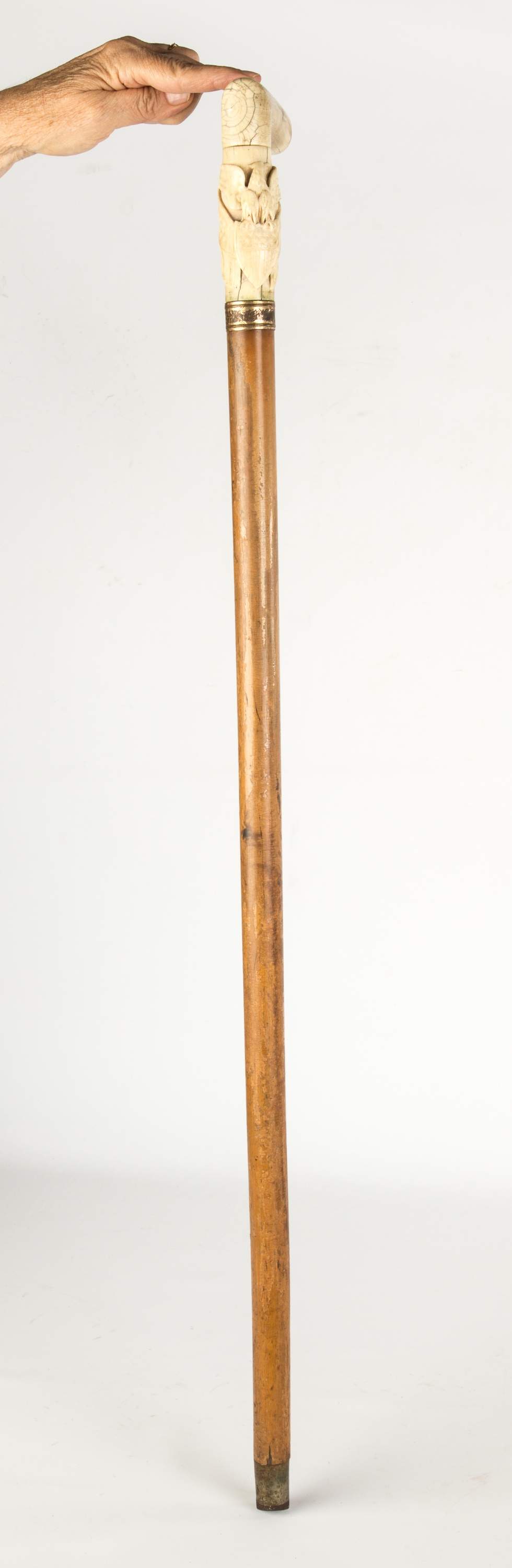 19th Century Carved Bone Cane | Cottone Auctions
