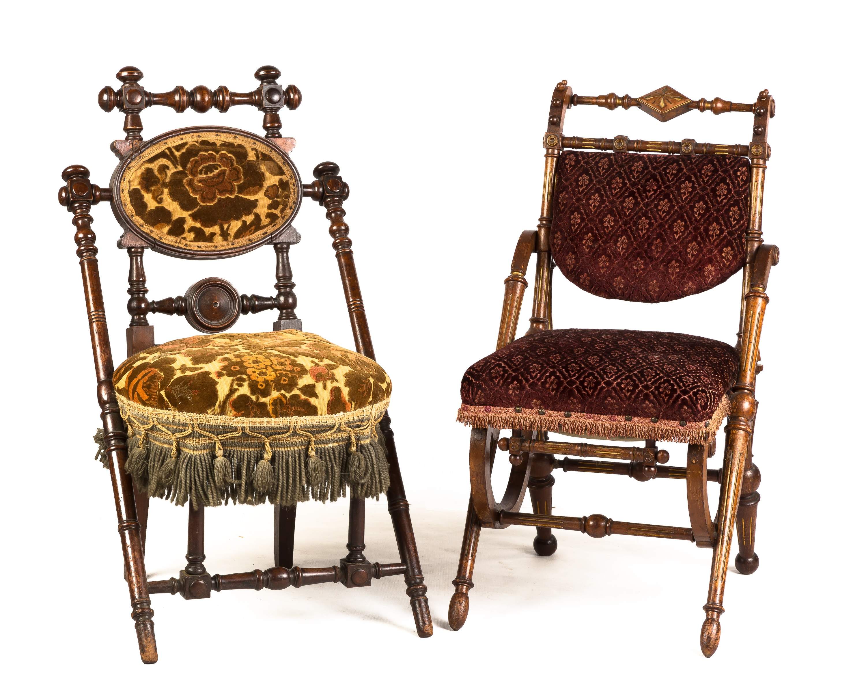 George Hunzinger Pat. 1869 Walnut Side Chair | Cottone Auctions