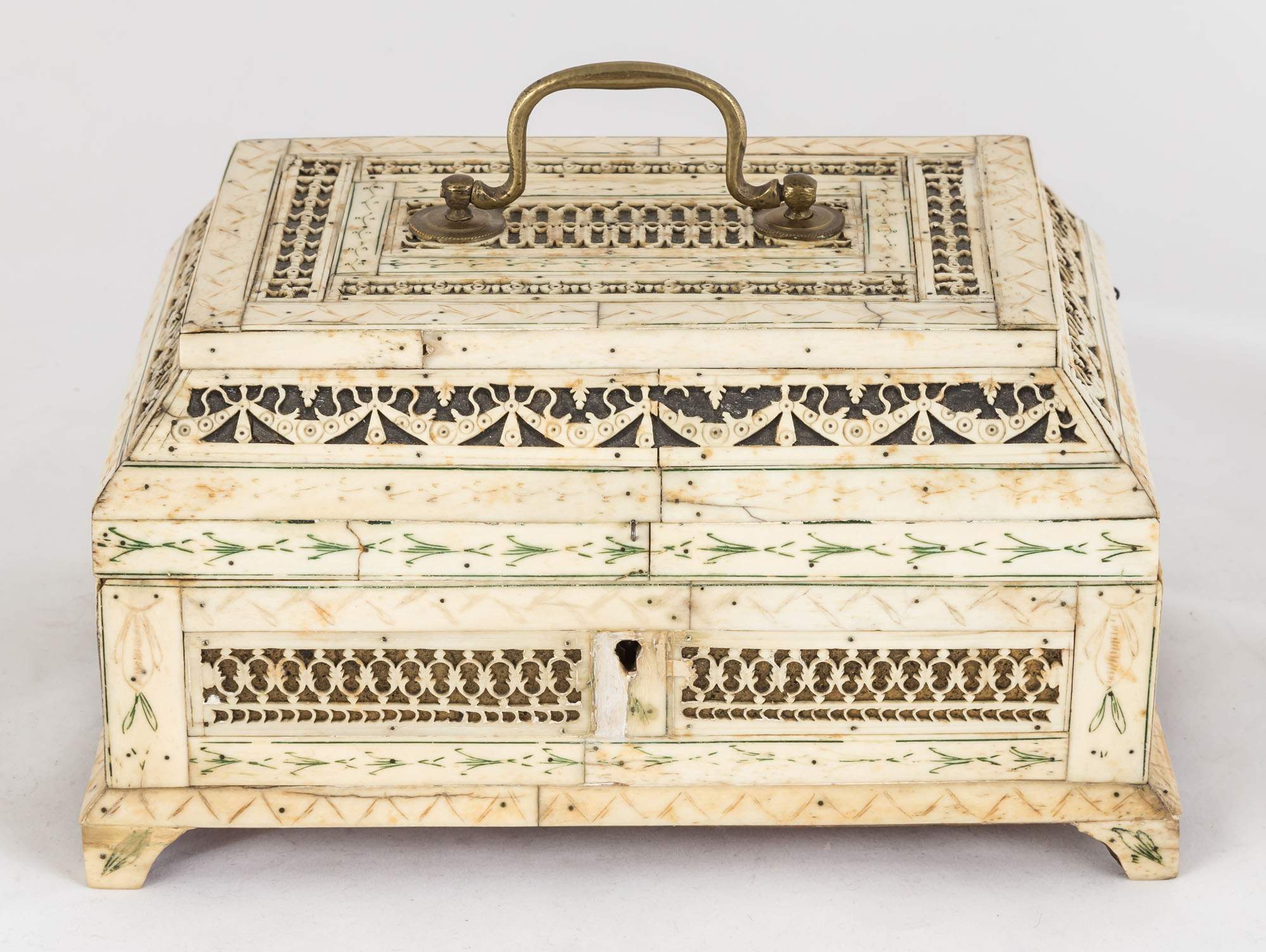 Carved and Engraved Bone Box | Cottone Auctions