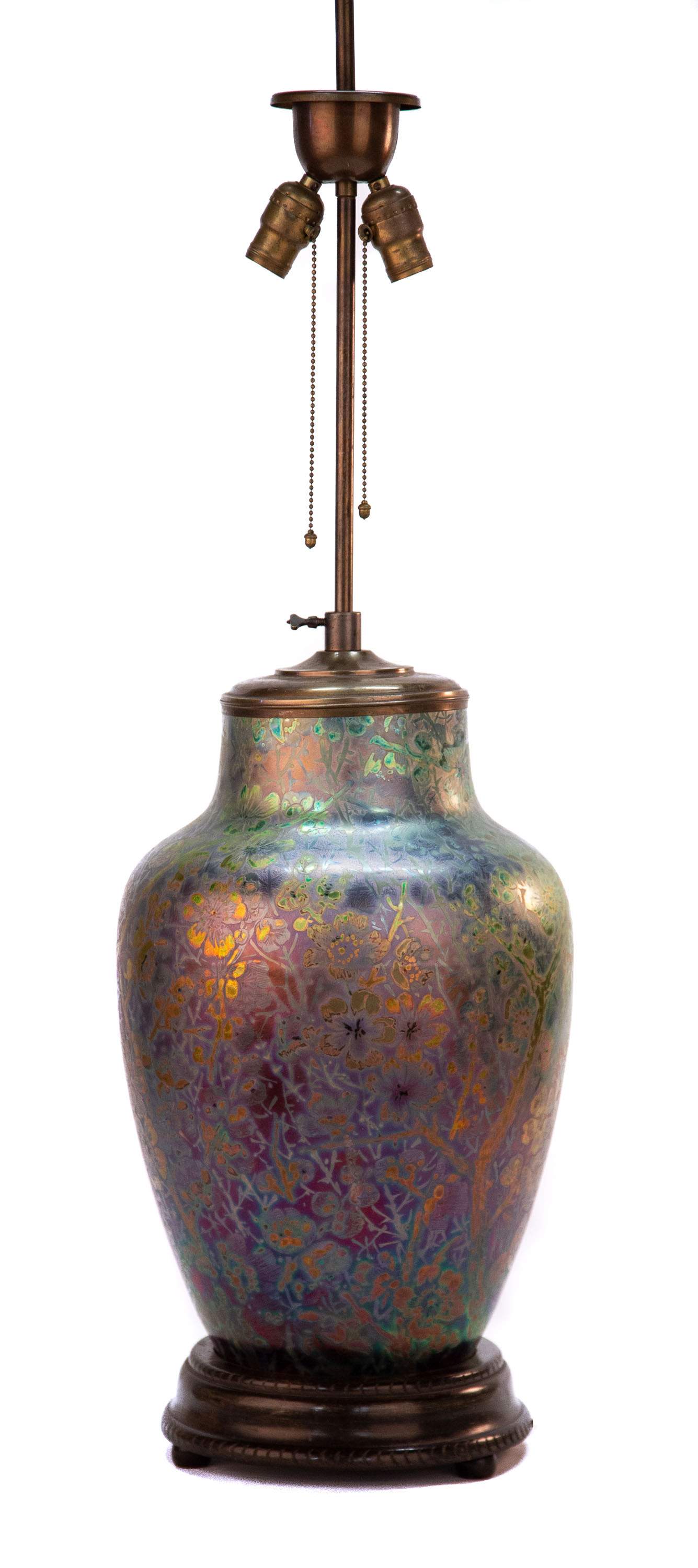 Clement Massier (French, 1844-1917) Pottery Base Lamp | Cottone Auctions