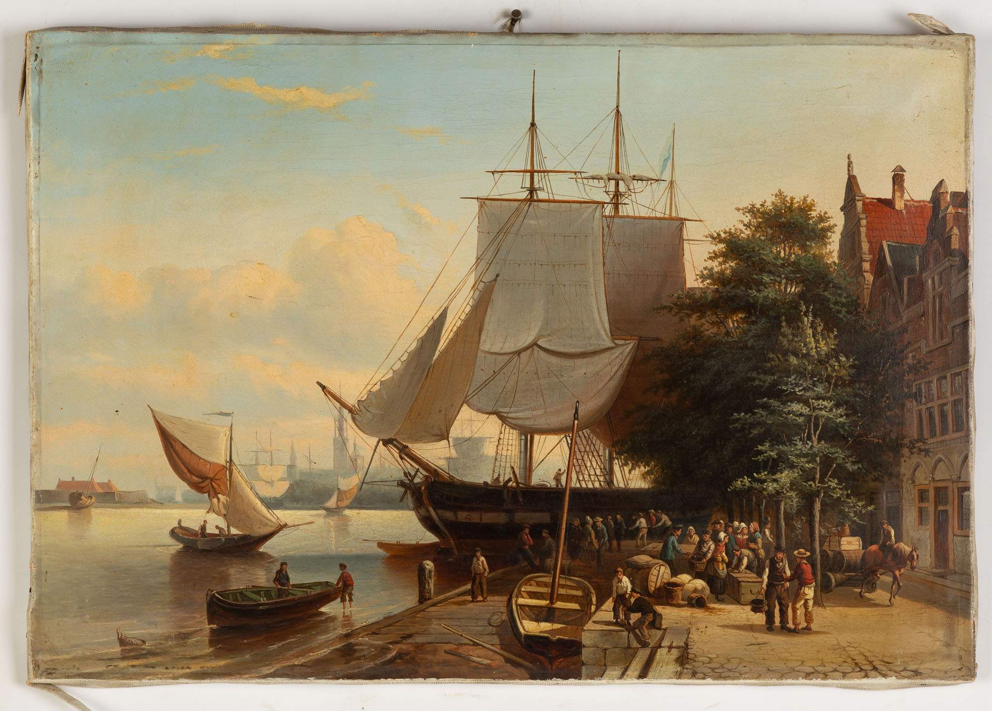 European Harbor Scene | Cottone Auctions