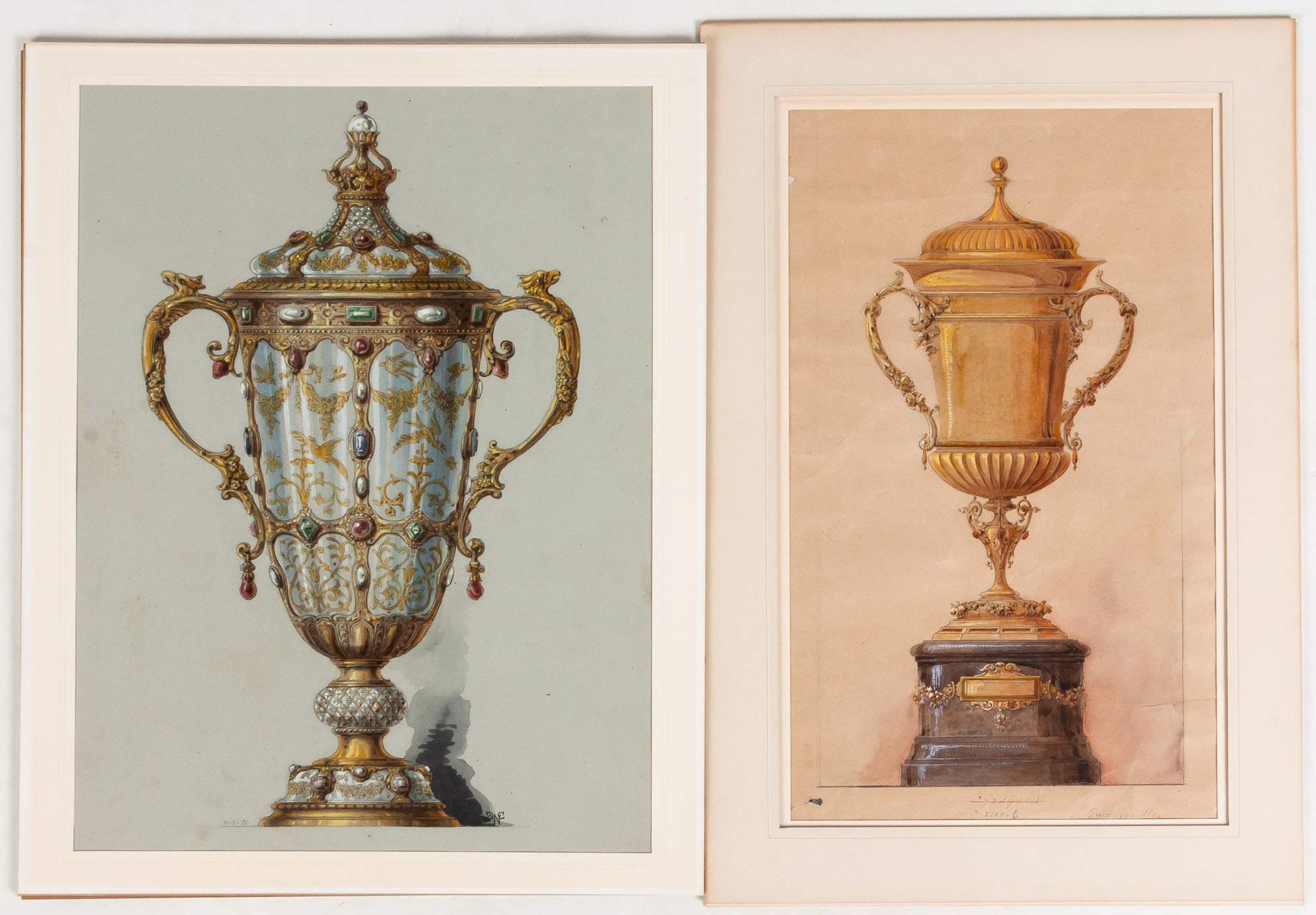Two Gorham Watercolor Renderings | Cottone Auctions