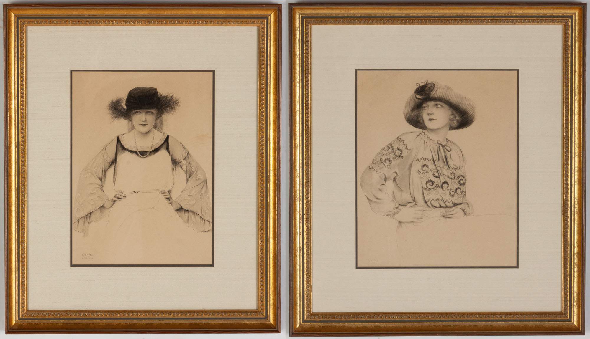 2 Charles Sheldon (American, 1889-1961) Charcoals | Cottone Auctions